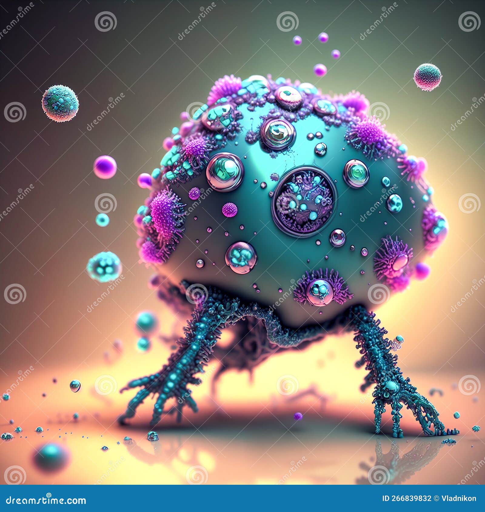 Microbes and Viruses Under the Microscope Stock Illustration ...