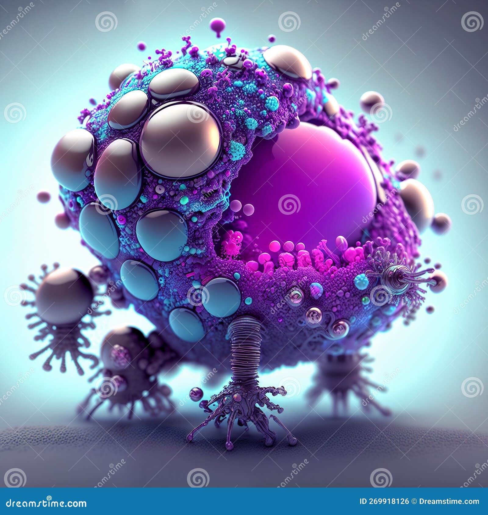 Microbes and Viruses Under the Microscope Stock Illustration ...