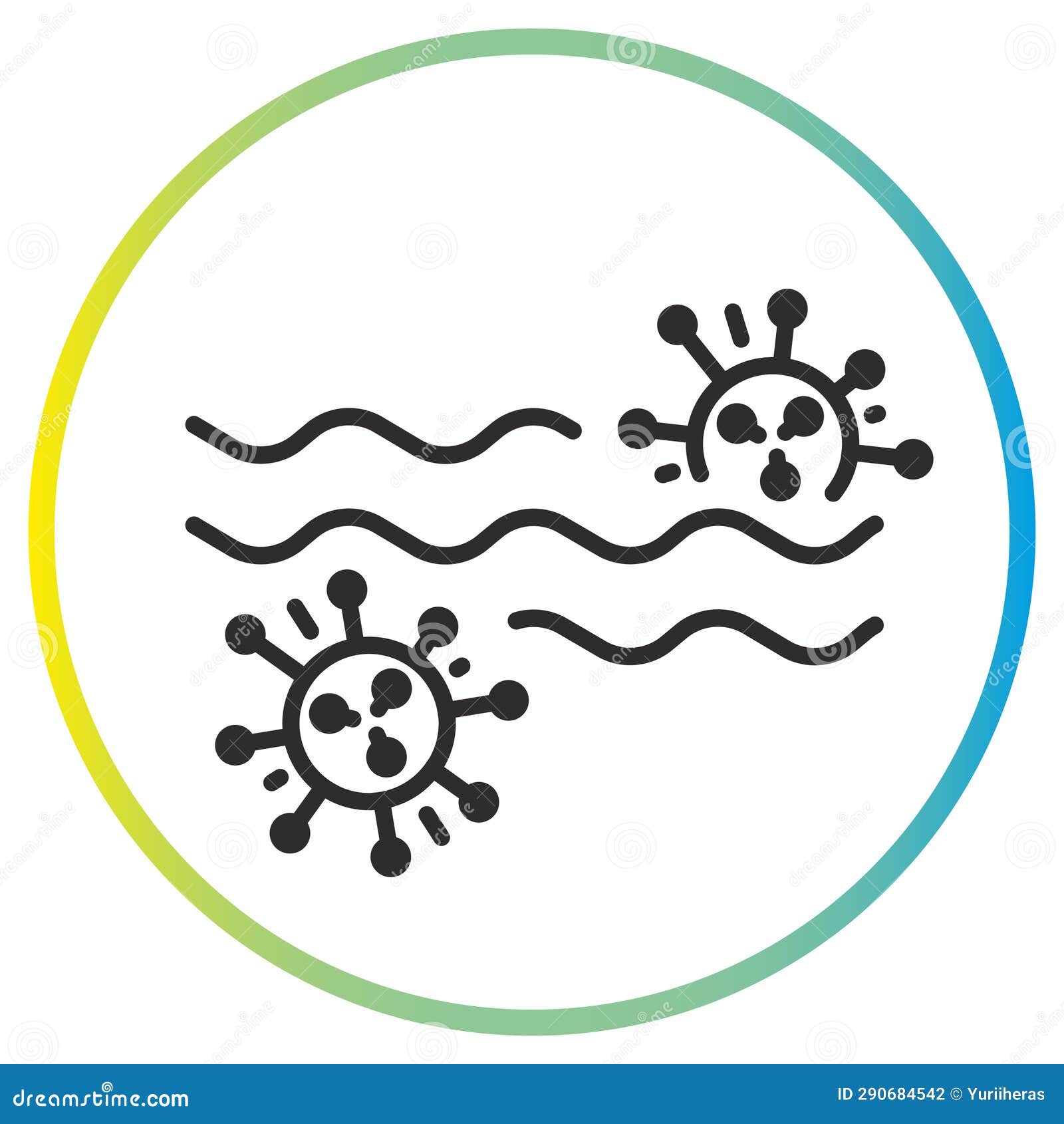 Microbes in water icon stock vector. Illustration of liquid - 290684542