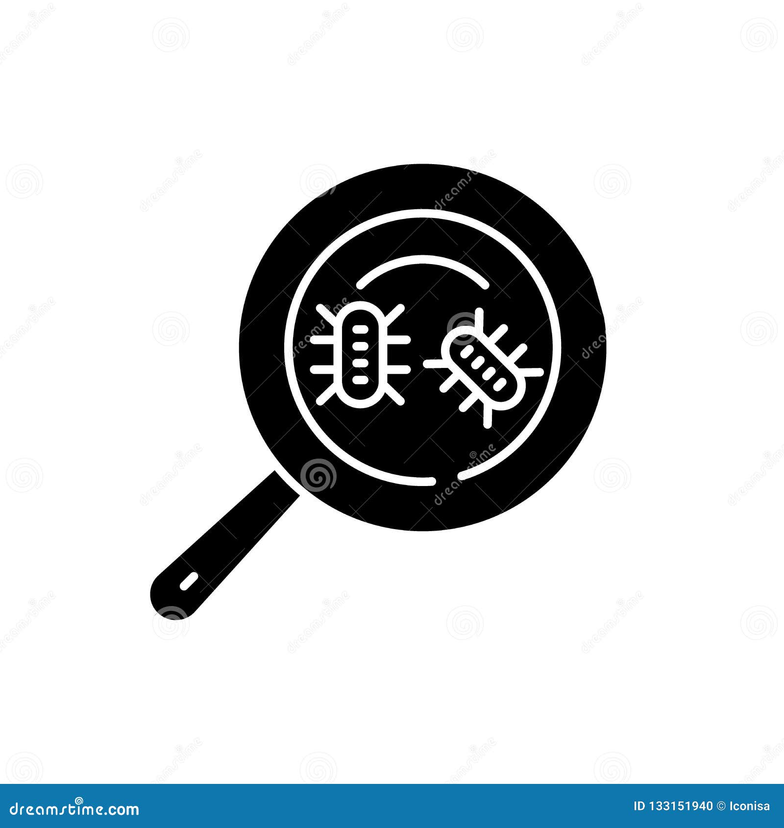 Microbial Analysis Black Icon, Vector Sign on Isolated Background ...