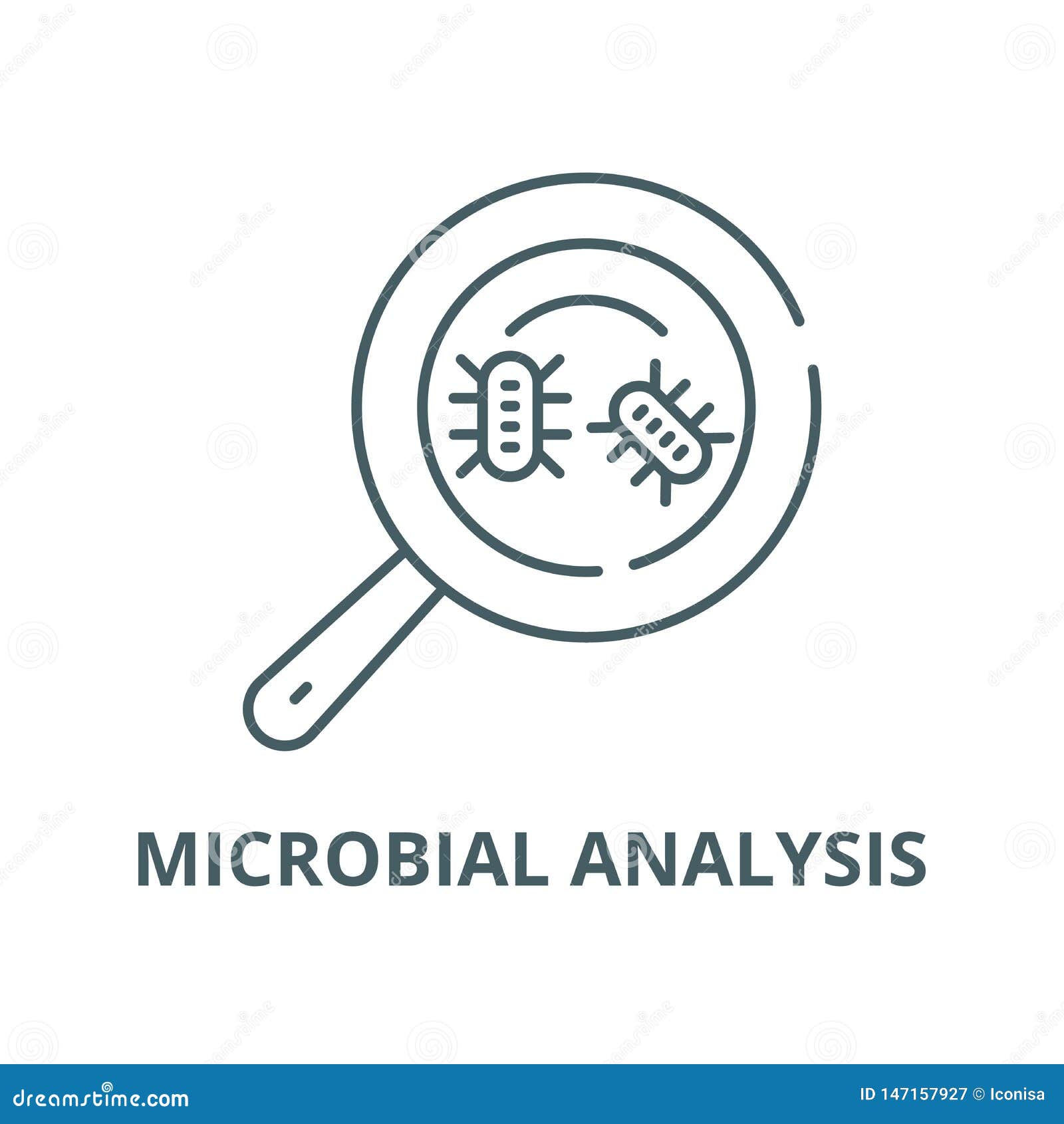 Microbial Analysis Vector Line Icon, Linear Concept, Outline Sign ...