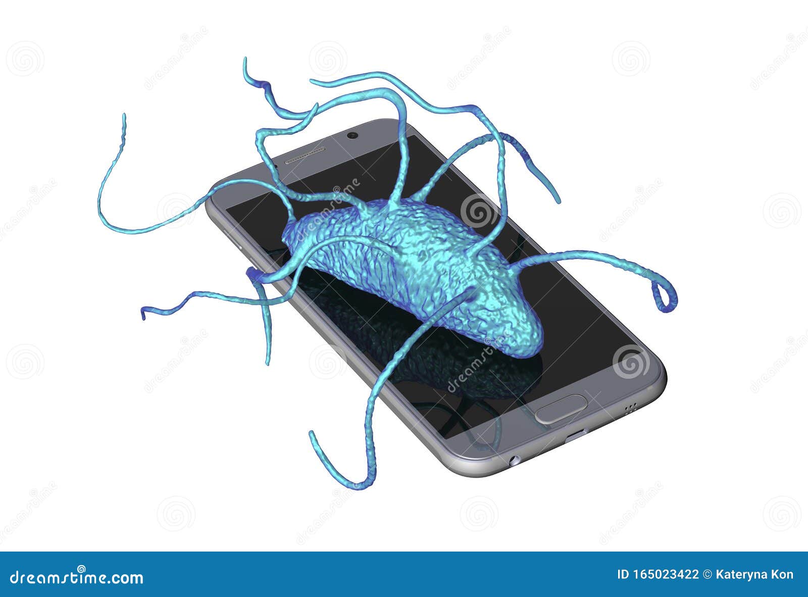Microbial Contamination of a Mobile Phone, Conceptual Image Stock ...