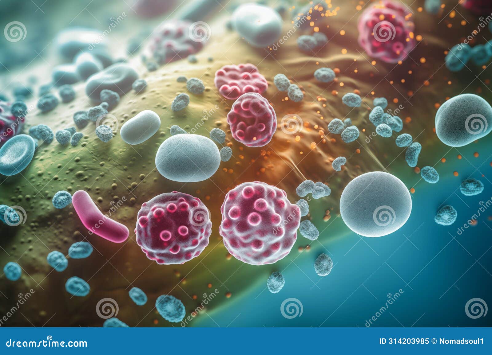 Microbial Contamination on Surfaces. Generative AI Stock Image - Image ...