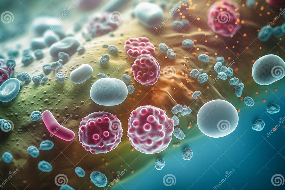 Microbial Contamination on Surfaces. Generative AI Stock Image - Image ...