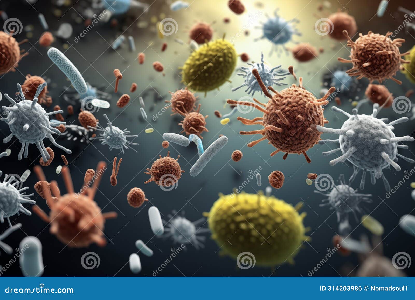Microbial Contamination on Surfaces. Generative AI Stock Photo - Image ...