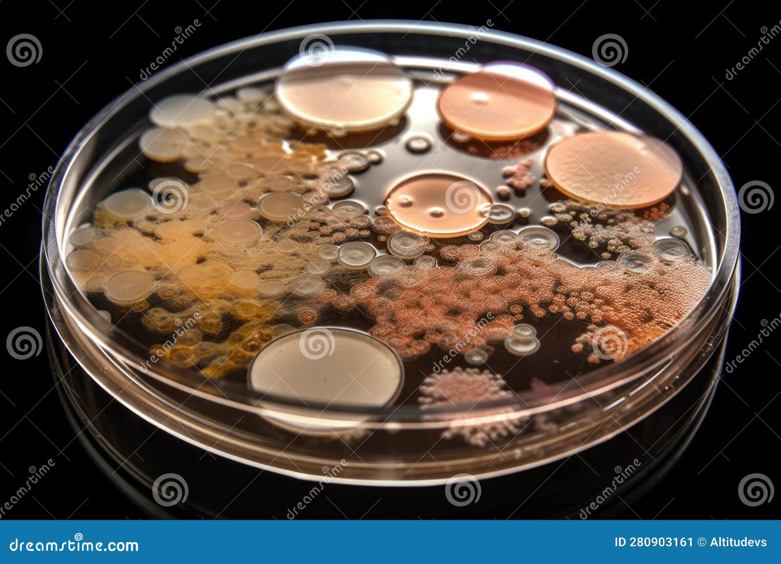 Microbial Culture Growing on Agar Plate, with Visible Colonies and ...