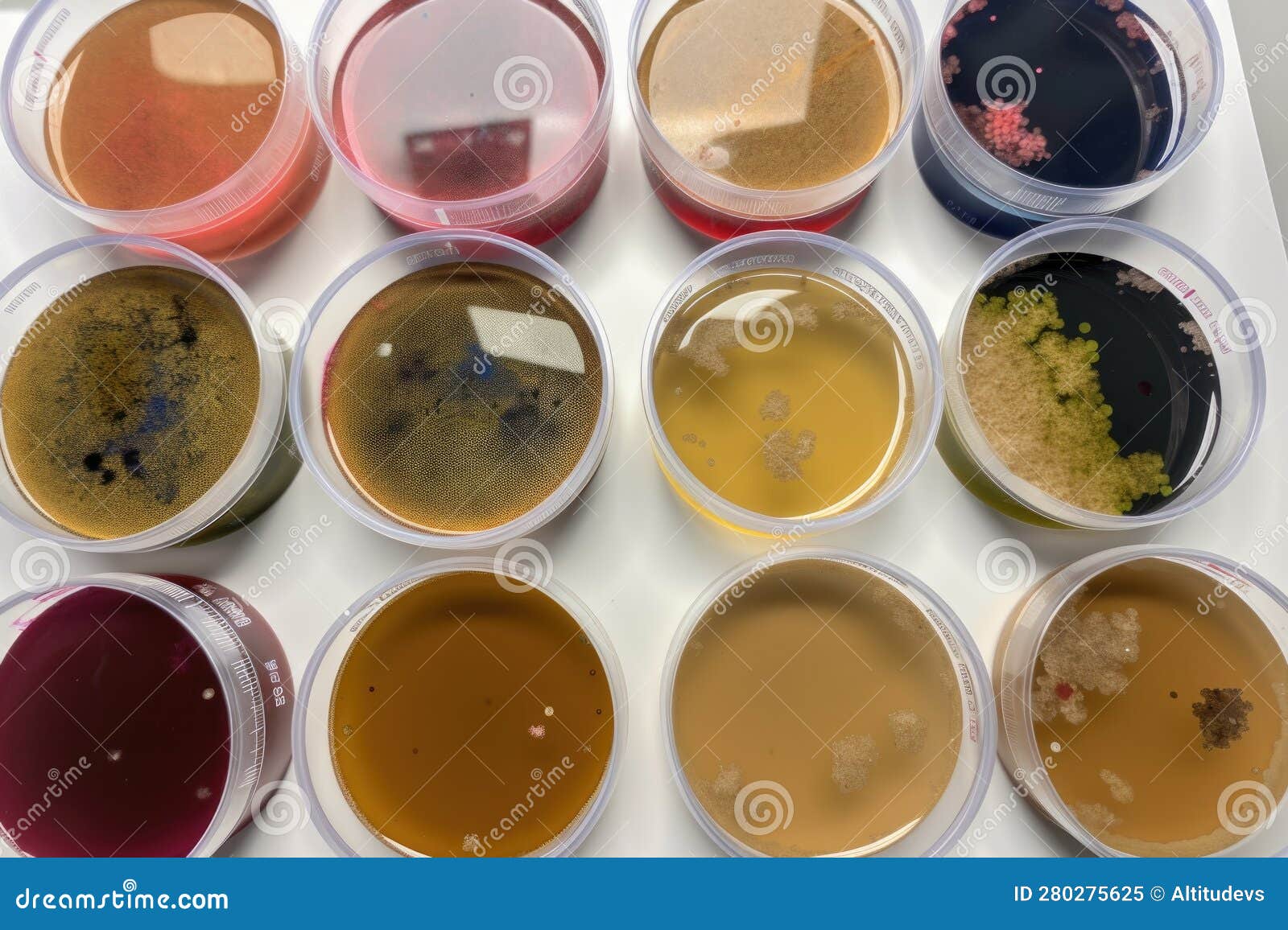Microbial Cultures of Different Strains and Species Being Compared Side ...