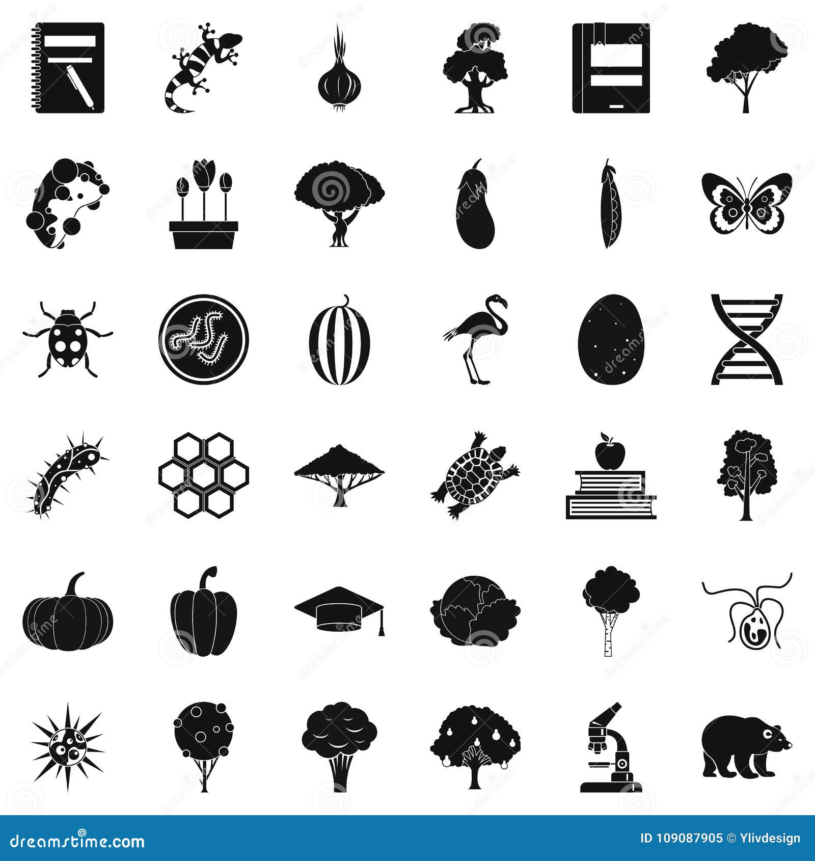 Microbial Icons Set, Simple Style Stock Vector - Illustration of icons ...