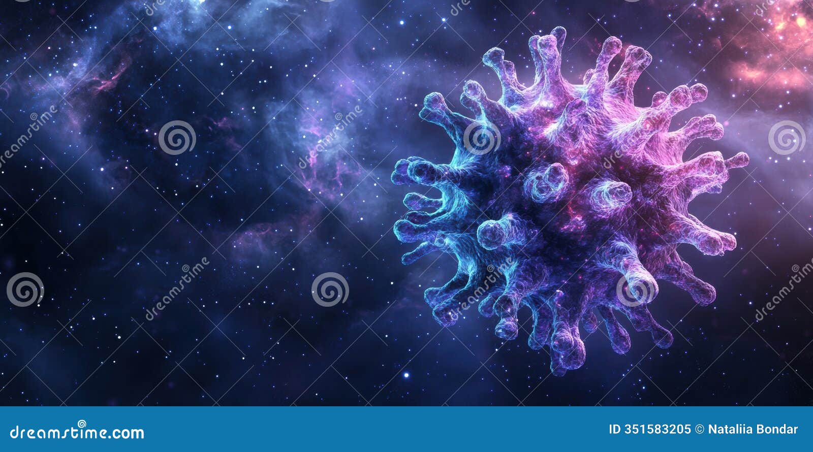 Microbial Universe: Digital Visualization of a Cosmic Virus Depiction ...
