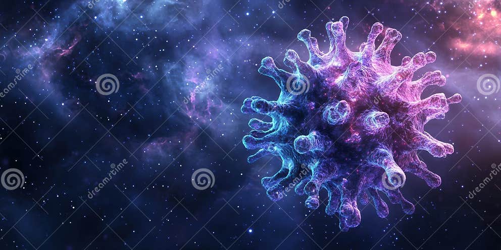 Microbial Universe: Digital Visualization of a Cosmic Virus Depiction ...