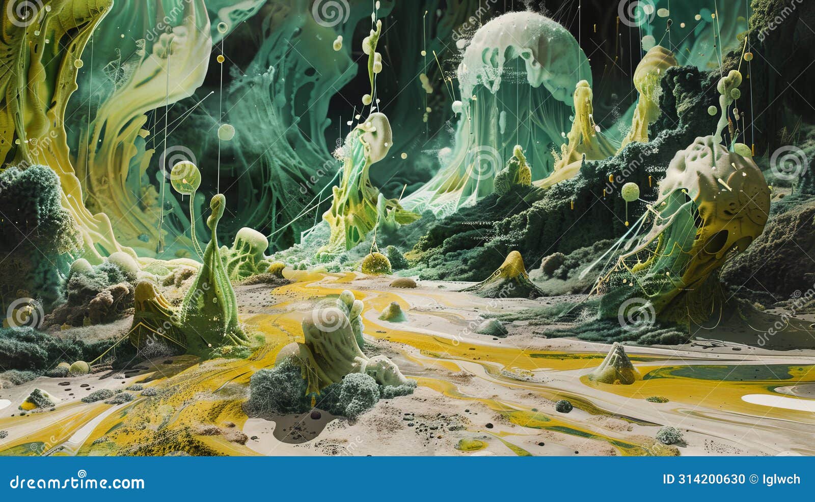 Microbiolandscape in Dynamic Disease Visualization. Stock Photo - Image ...