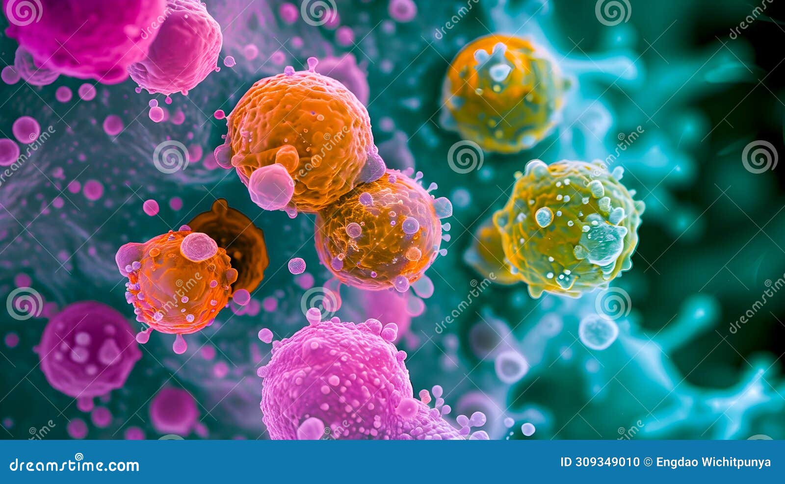 Microbiological Illustration of Cells in Light Styles Stock ...