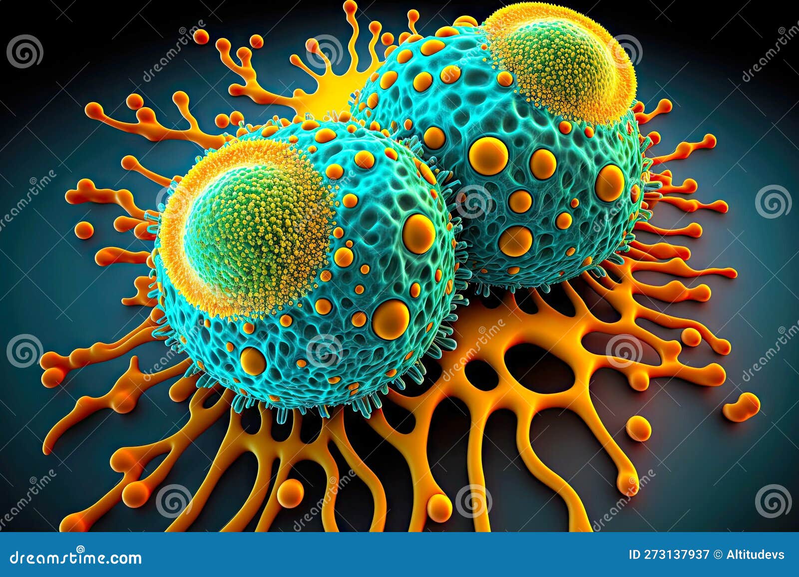 Microbiological Organism in Process of Cell Division and Decay Stock ...