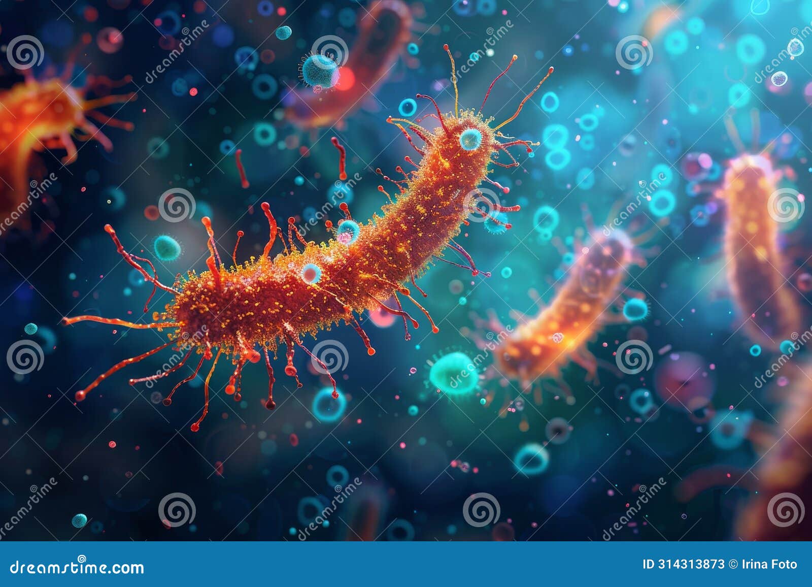 Microbiological Organisms Under Microscope Stock Image - Image of ...