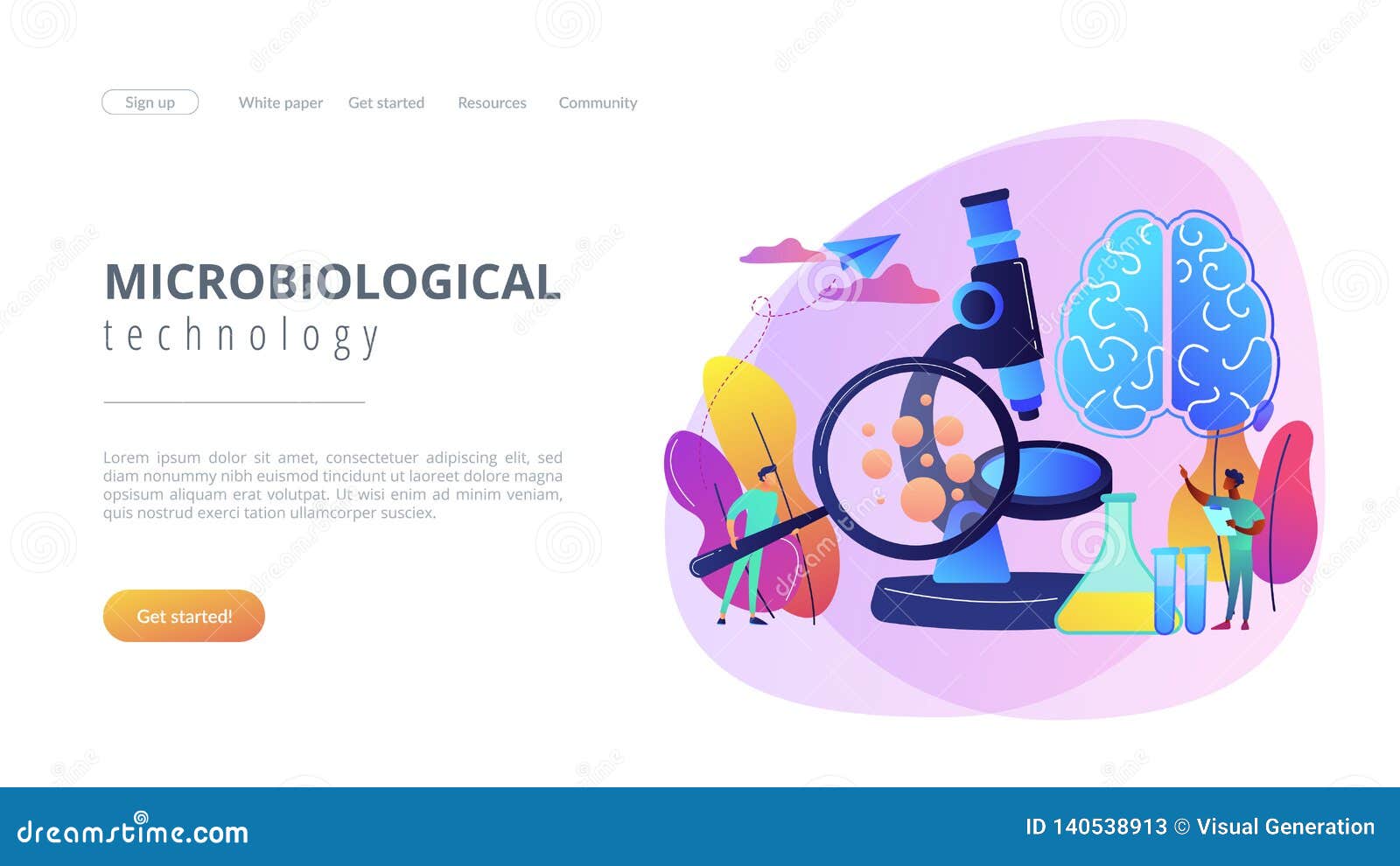Microbiology Landing Page Template. Scientists Characters Learning ...