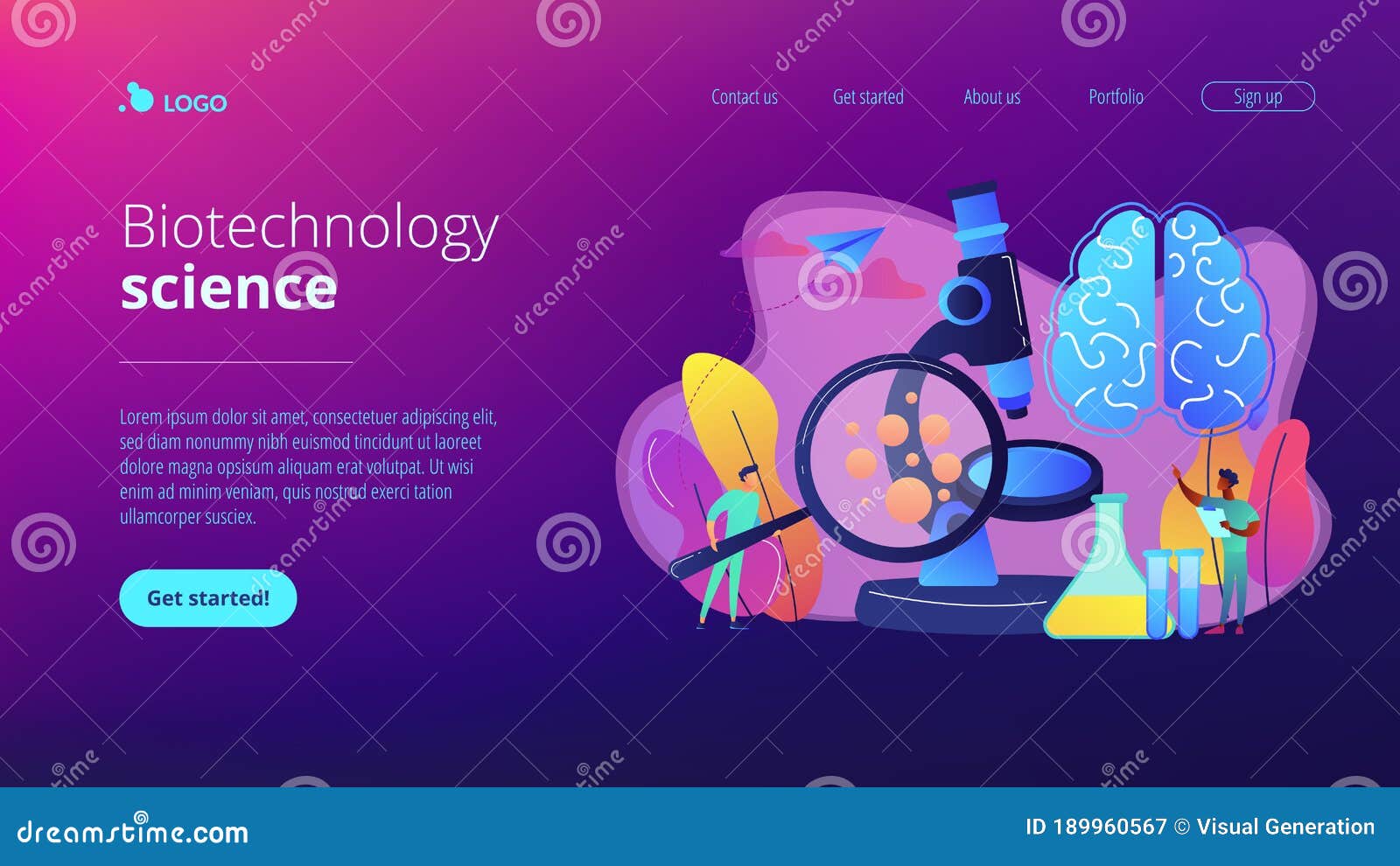 Microbiology Landing Page Template. Scientists Characters Learning ...