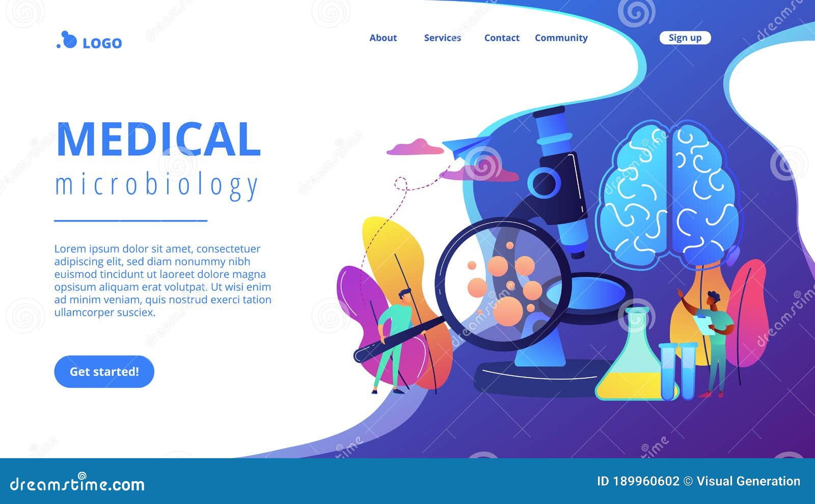 Microbiological Technology Concept Landing Page. Stock Vector ...
