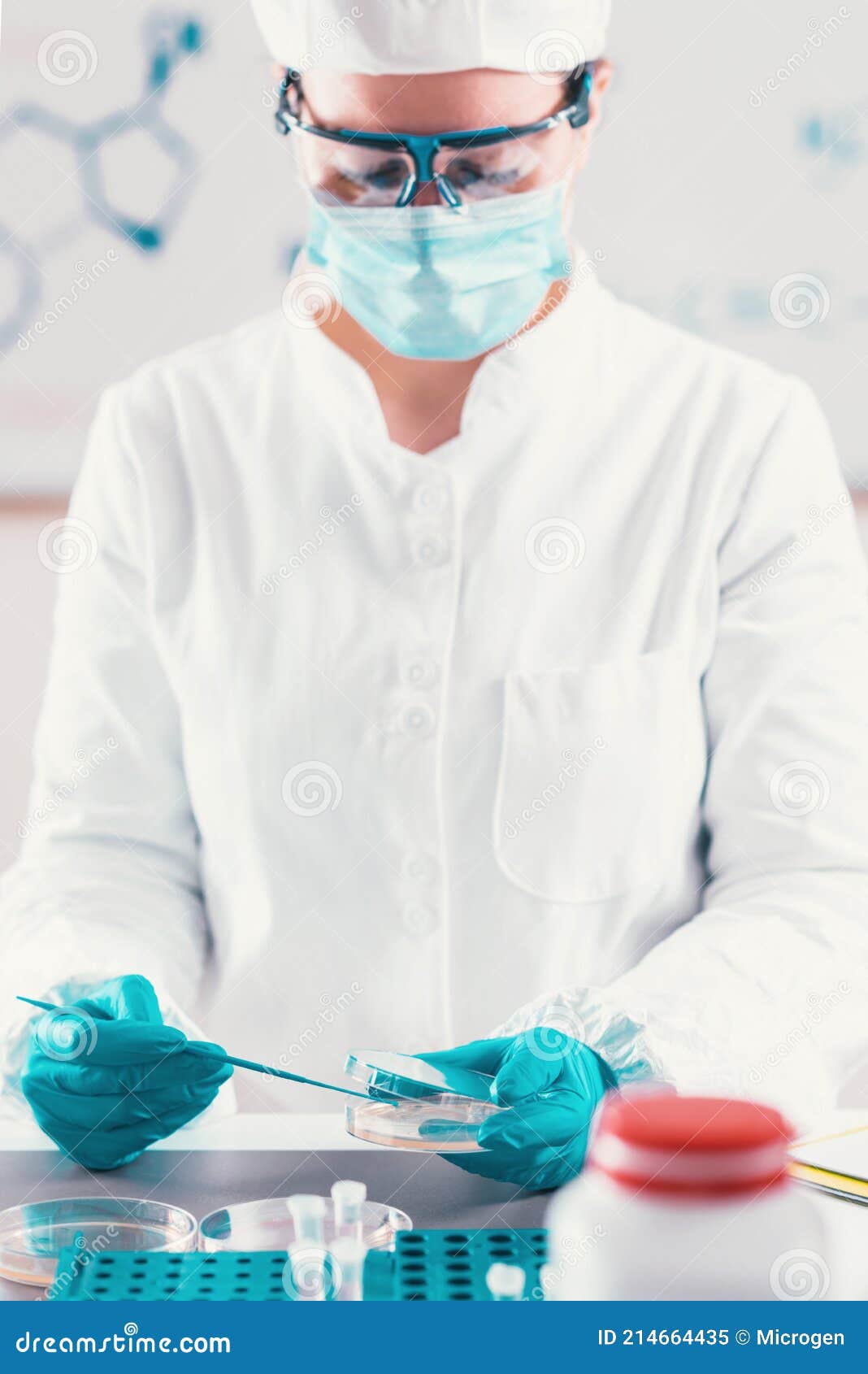 Microbiologist Working in Laboratory Stock Image - Image of chemist ...
