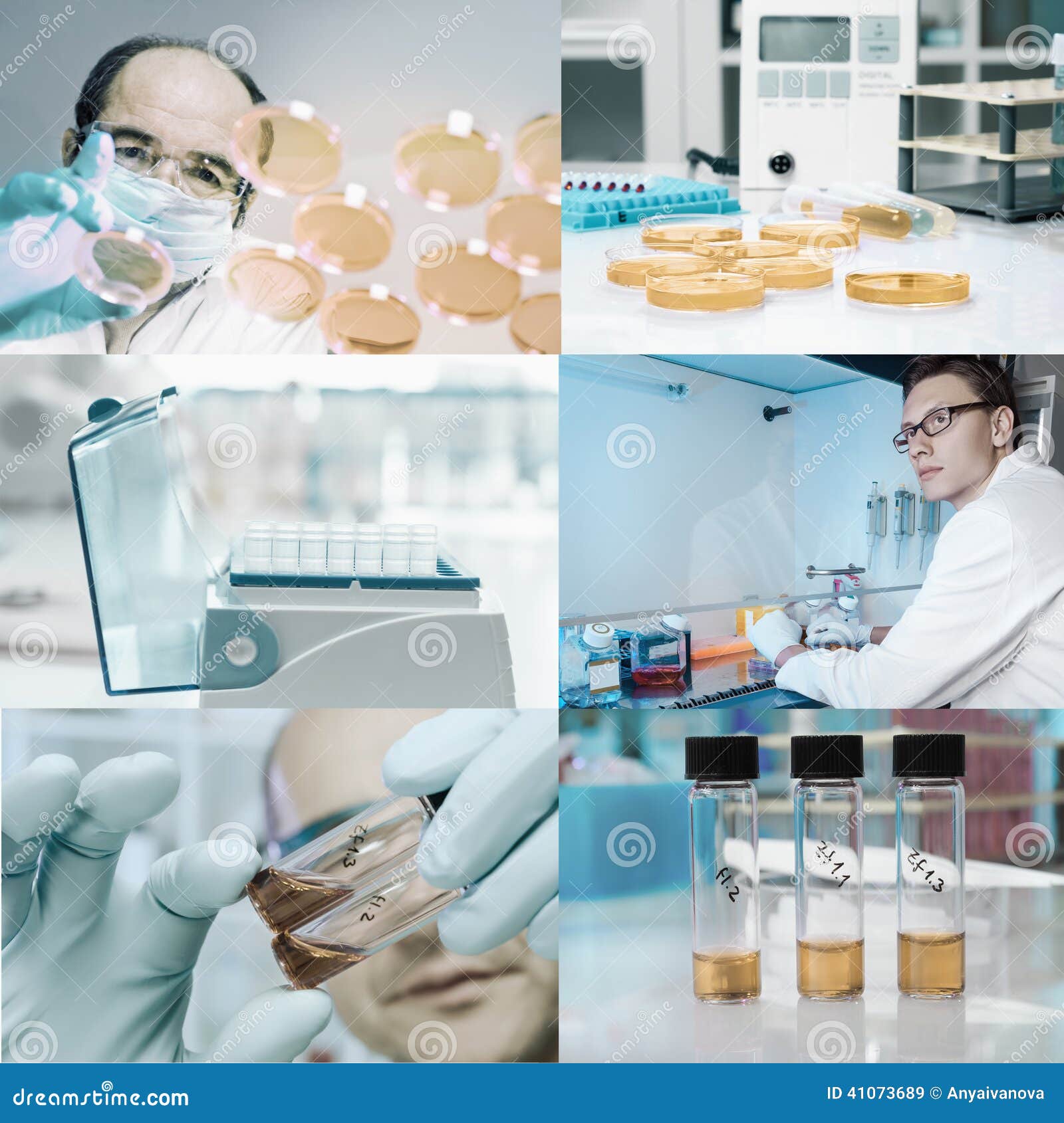Microbiologists Work in Modern Laboratory Stock Image - Image of cells ...