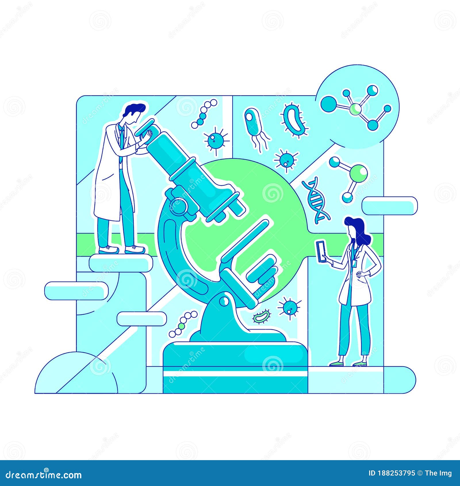 Microbiology, Biotechnology Thin Line Concept Vector Illustration Stock ...
