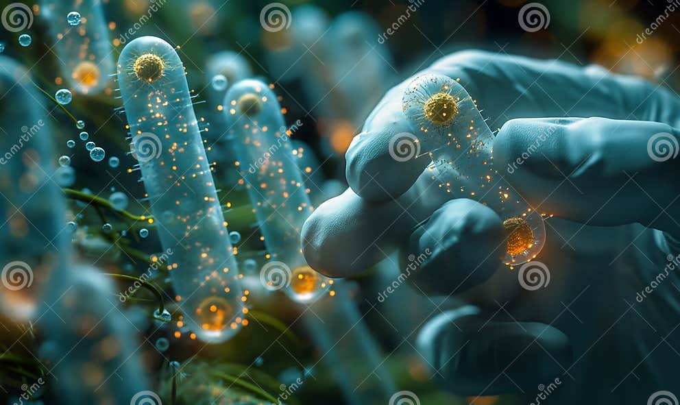 Microbiology Concept, View through a Microscope. Stock Photo - Image of ...