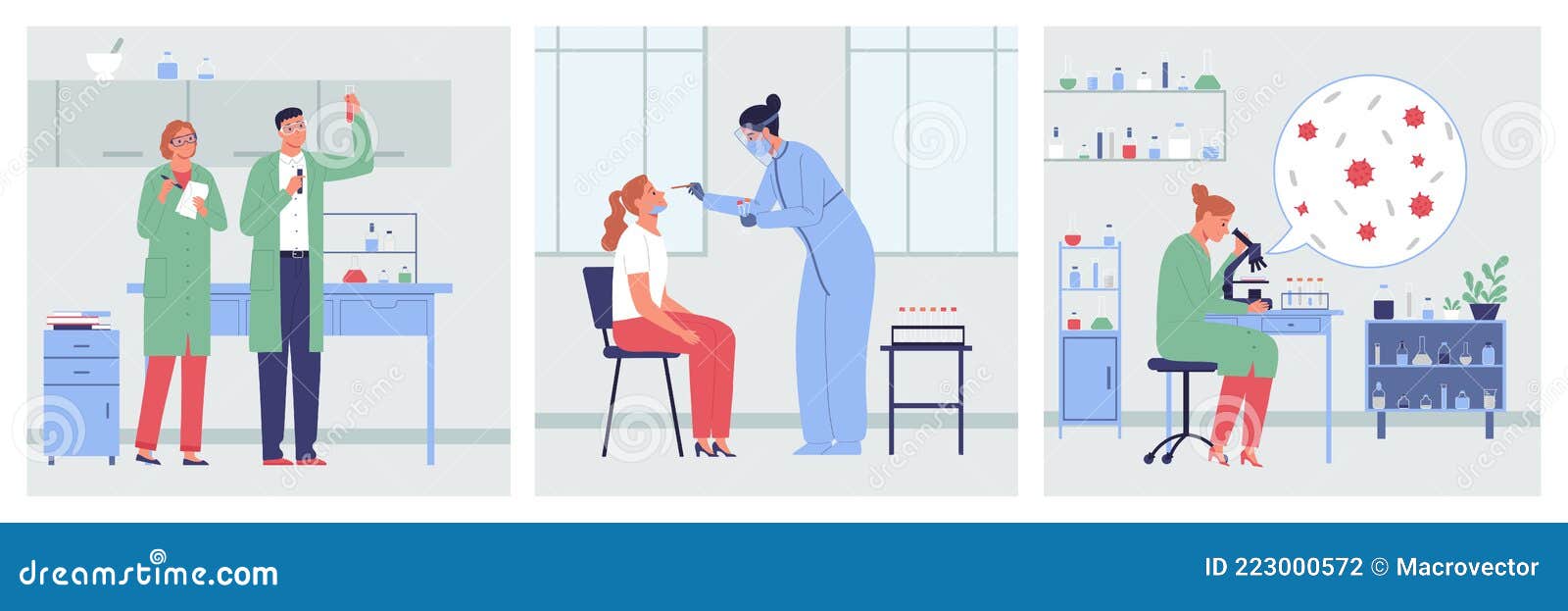 Microbiology Design Concept Stock Vector - Illustration of test ...