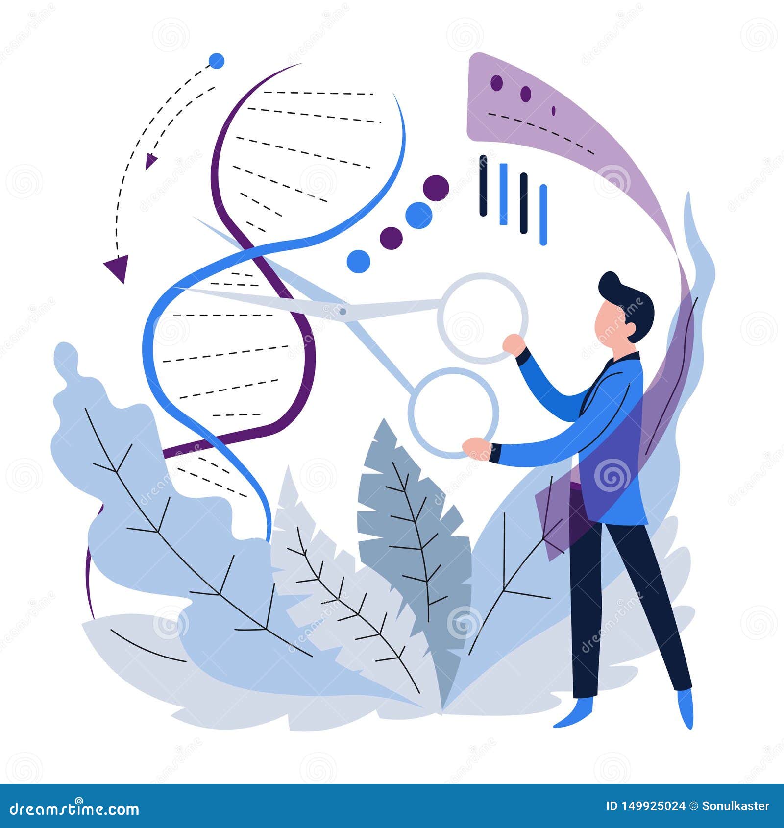 Microbiology Or Genetics Dna Spiral Experiments Genetic Code Stock Vector Illustration Of