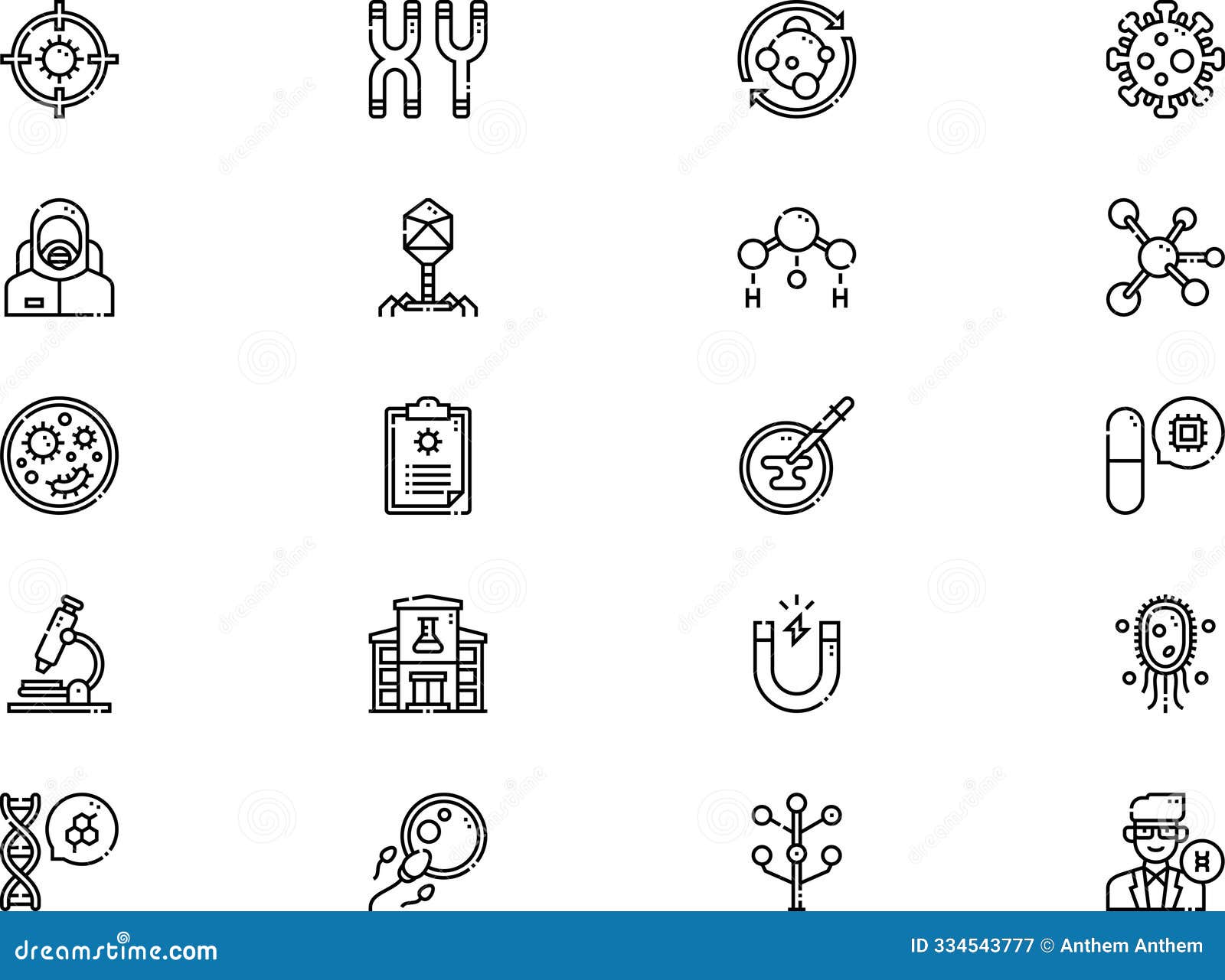 Microbiology Icons Collection is a Vector Illustration with Editable ...