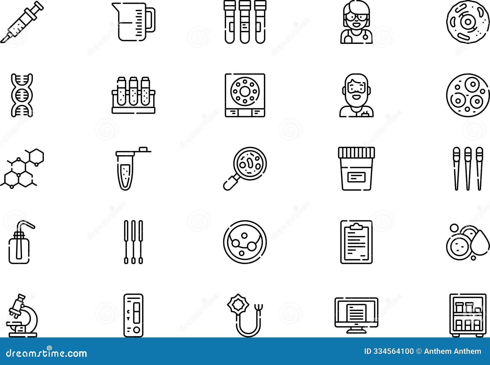 Microbiology Icons Collection is a Vector Illustration with Editable ...