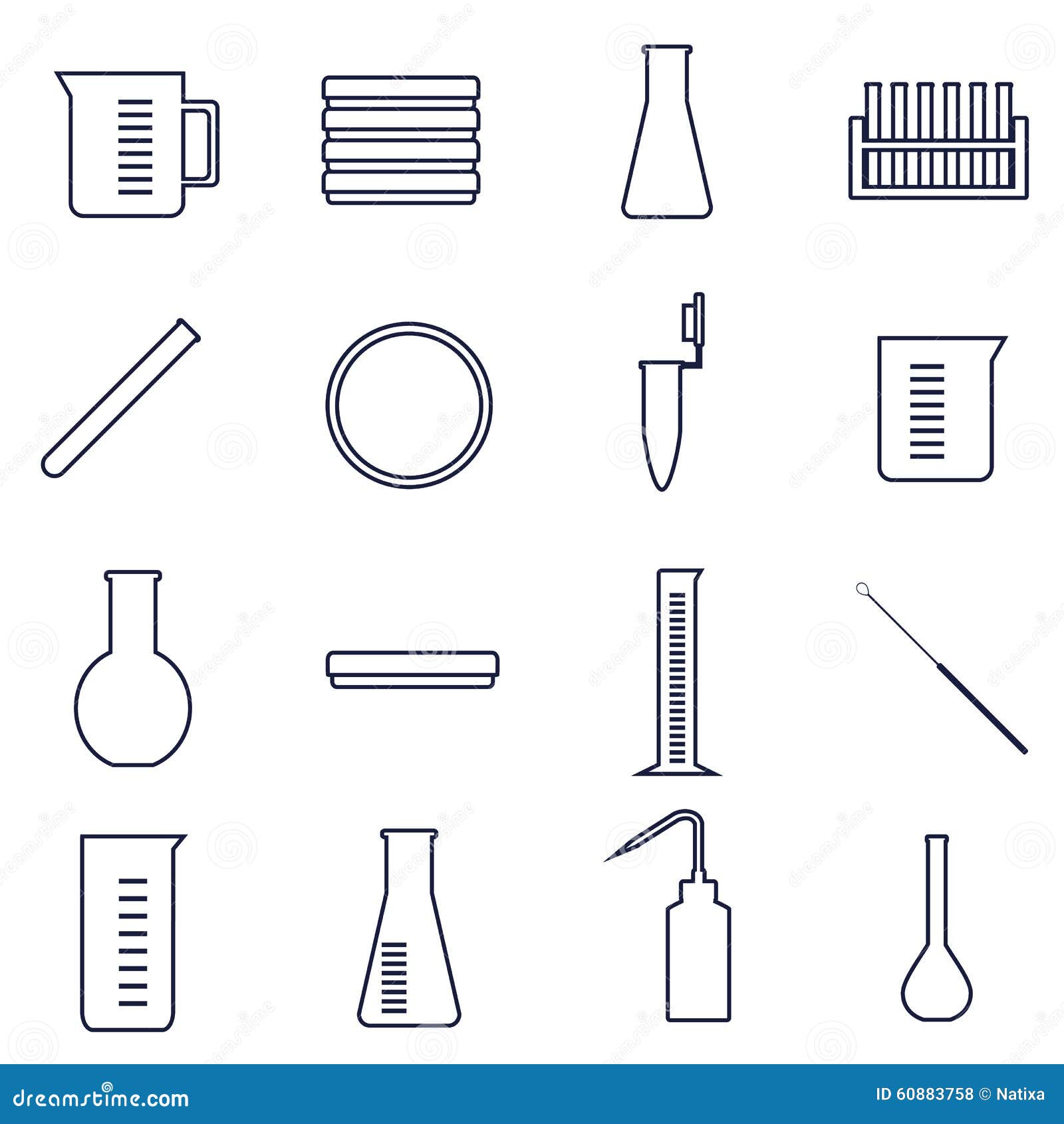 Microbiology Icons Stock Vector - Image: 60883758