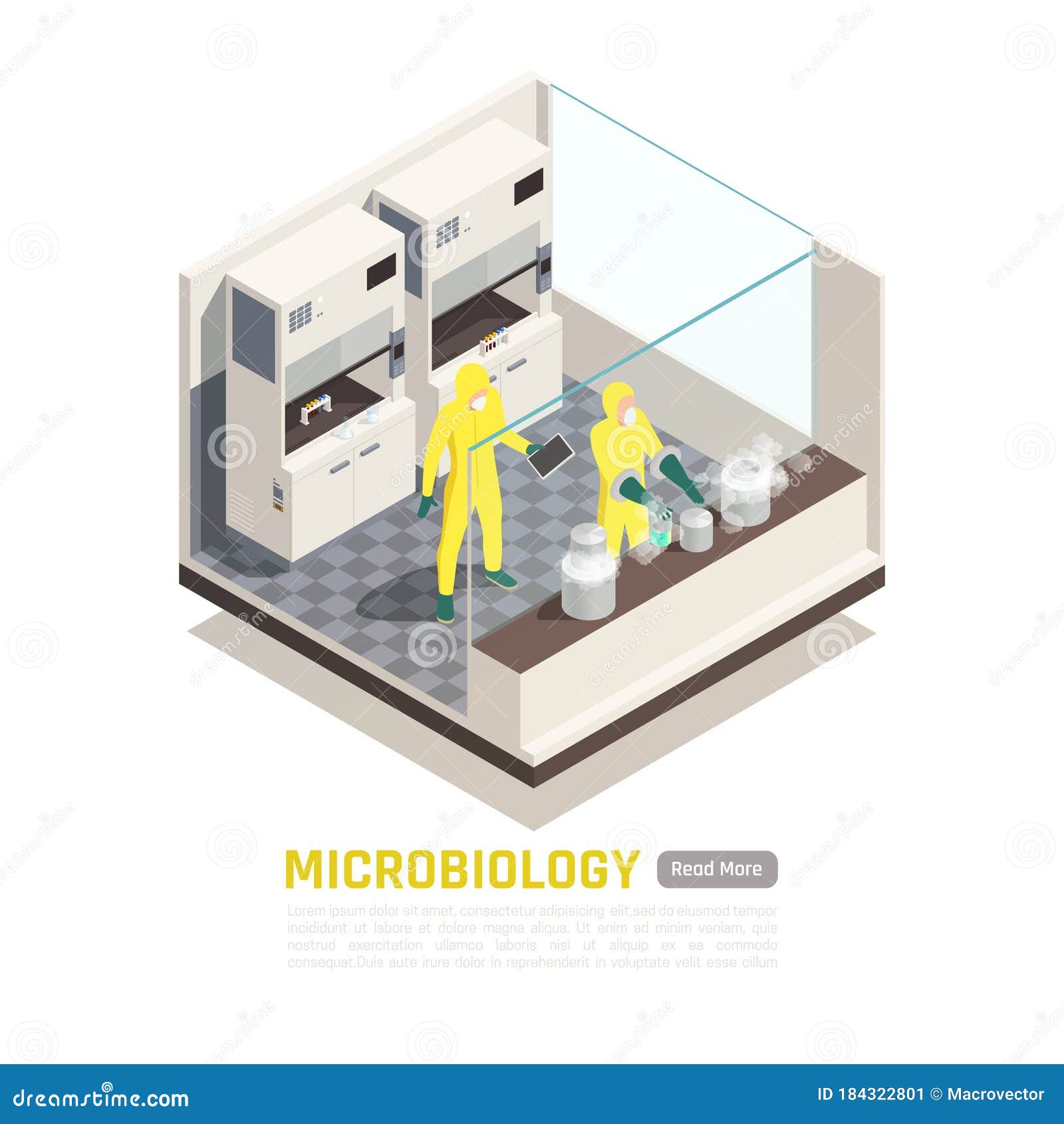 Microbiology Lab Isometric Flowchart Vector Illustration ...