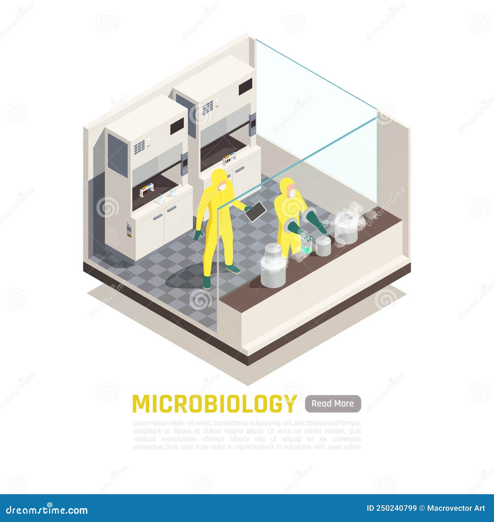 Microbiology Lab Isometric Flowchart Cartoon Vector | CartoonDealer.com ...