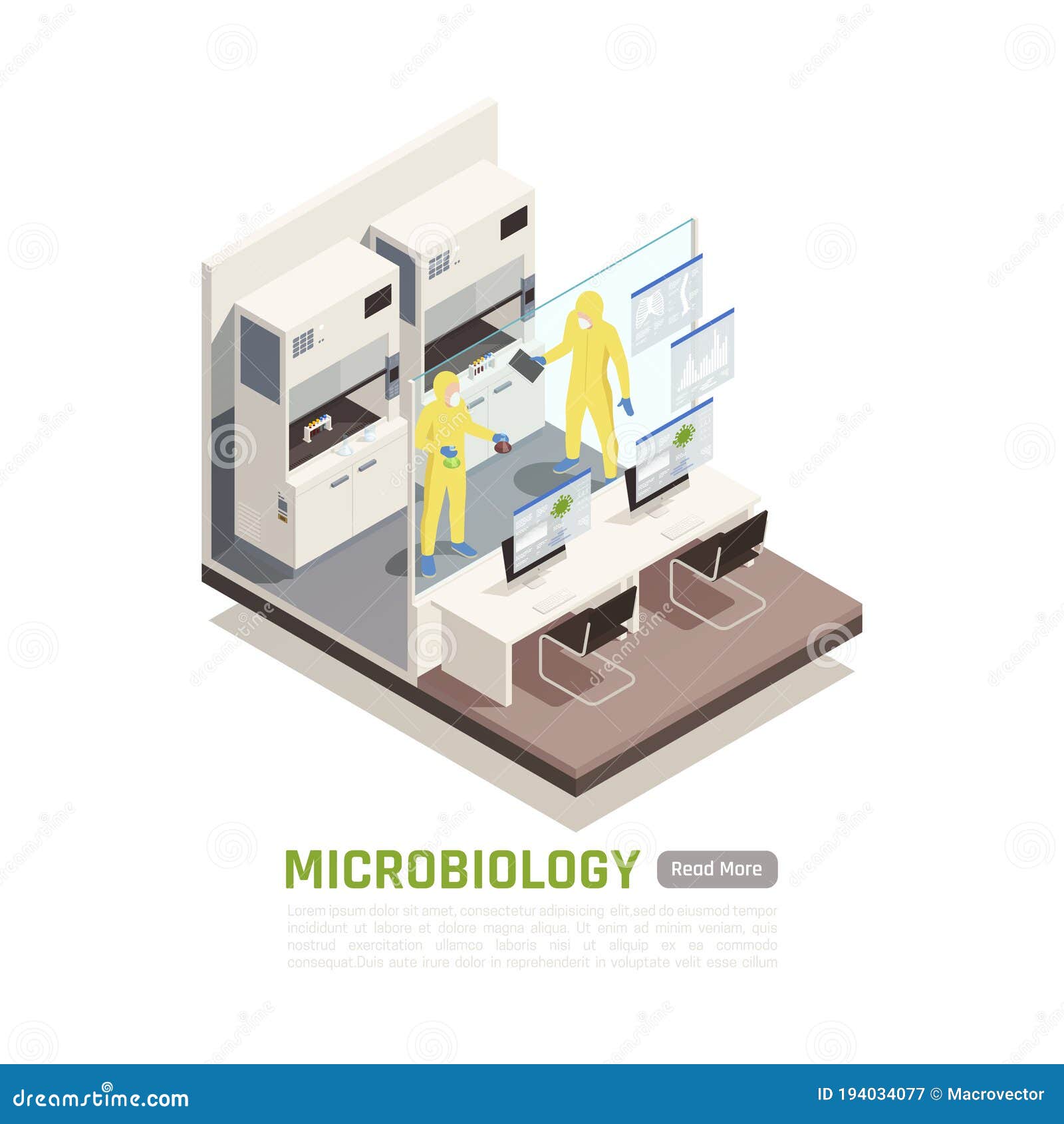 Microbiology Isometric Illustration Stock Illustration - Illustration ...