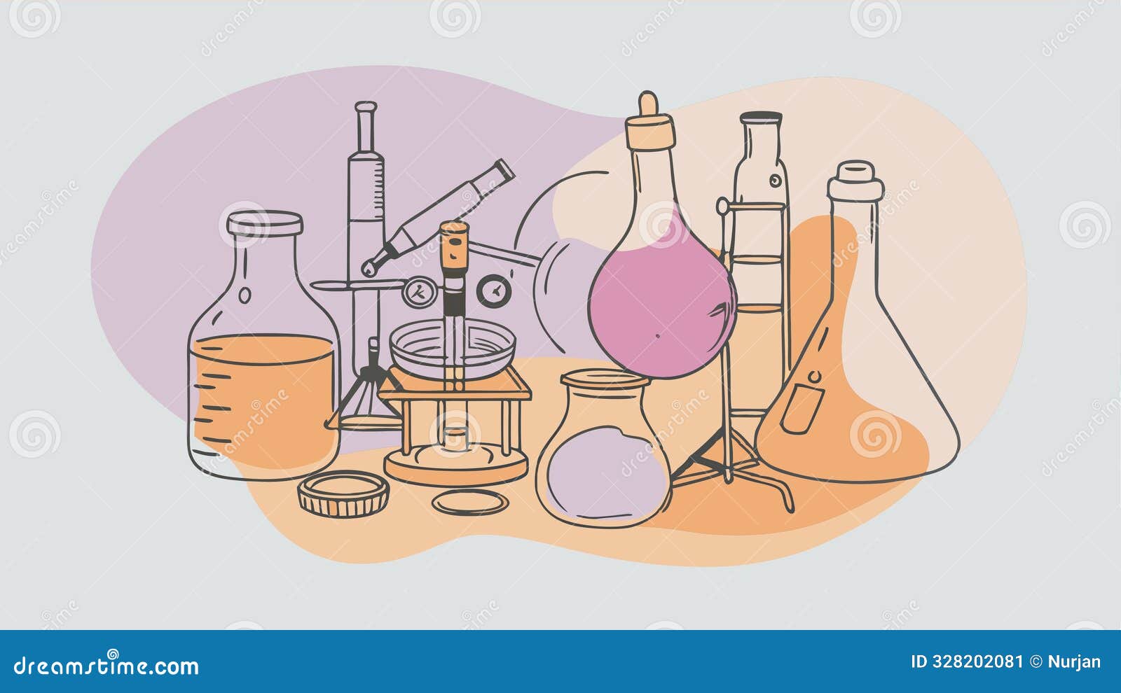 Microbiology Lab Vector Illustration. Stock Vector - Illustration of ...