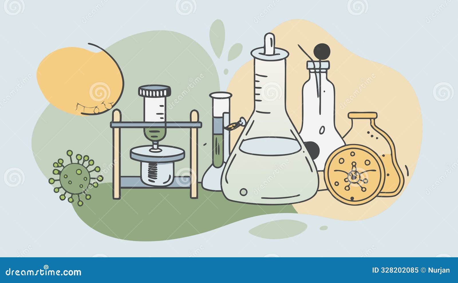 Microbiology Lab Vector Illustration. Stock Vector - Illustration of ...