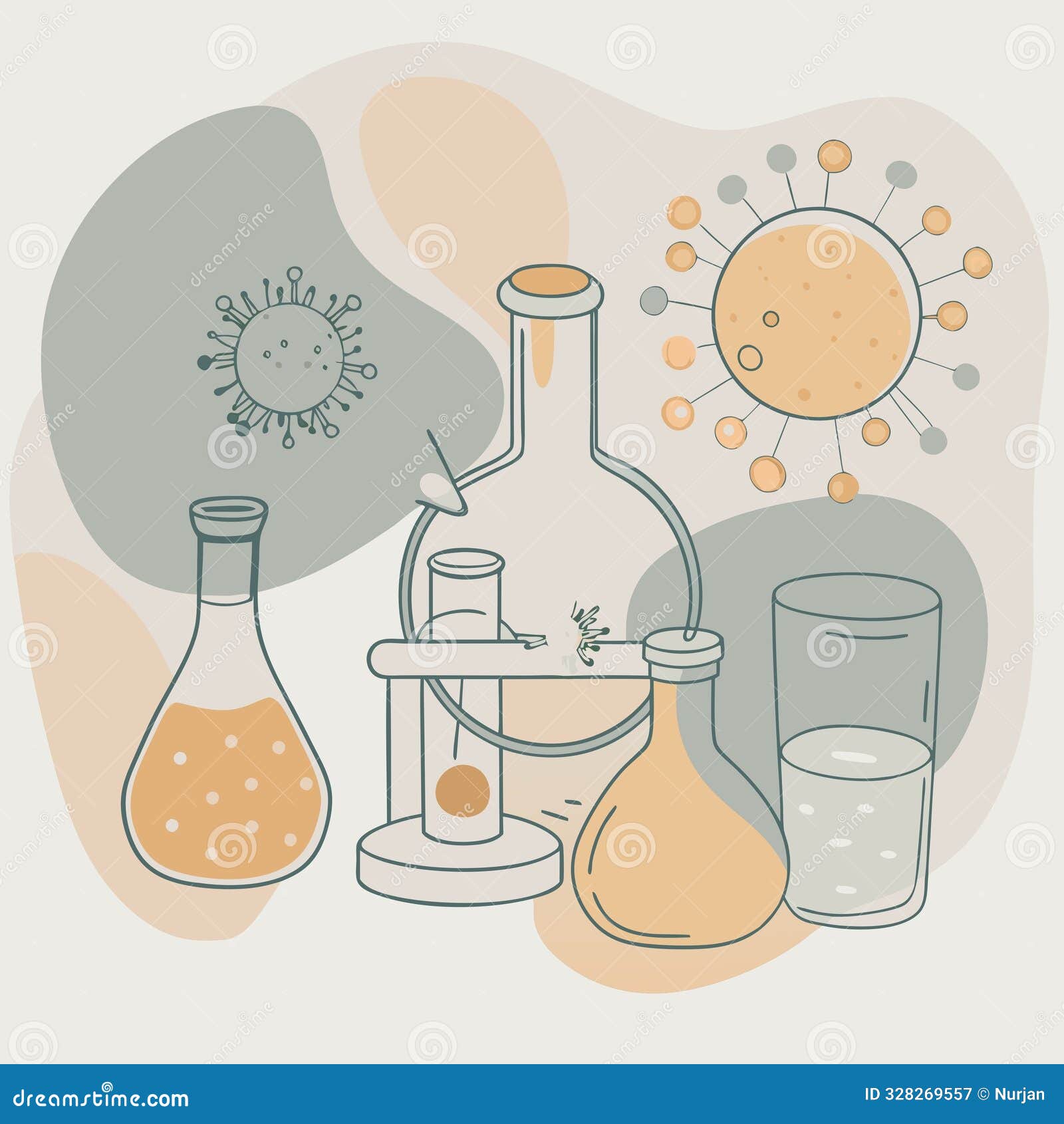 Microbiology Lab Vector Illustration. Stock Vector - Illustration of ...