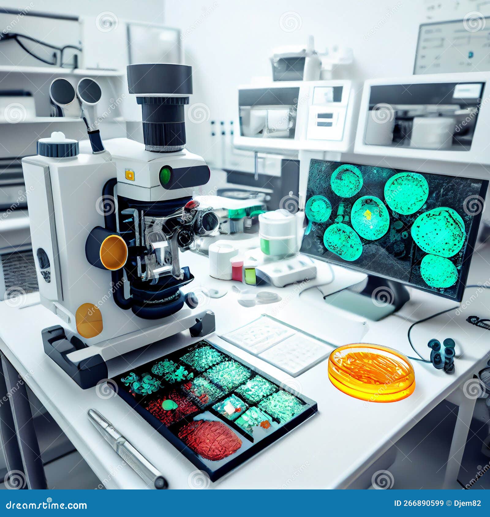 Microbiology Laboratory Isometric Composition Vector Illustration ...