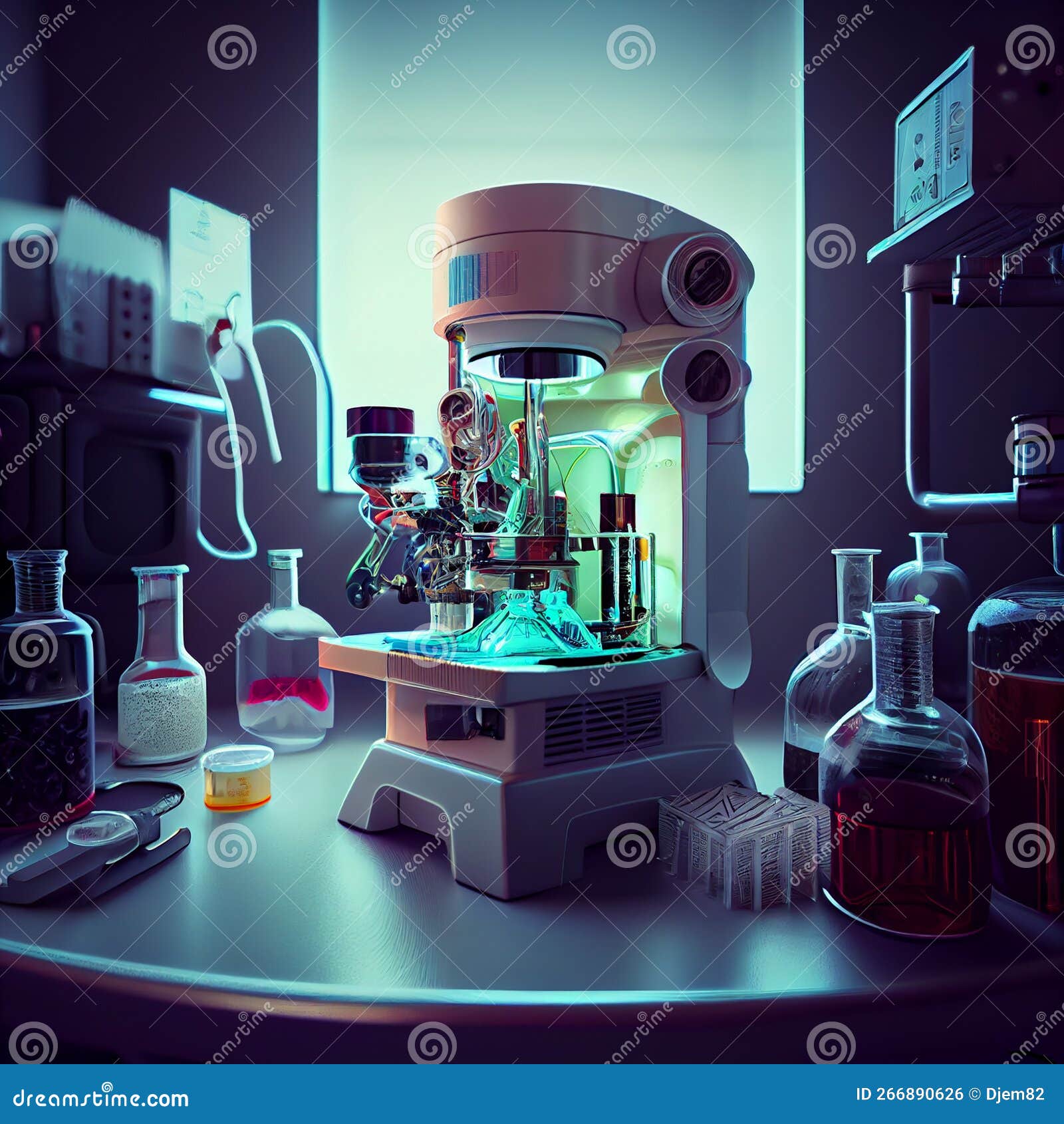 Microbiology Laboratory Created with Generative Ai Stock Illustration ...