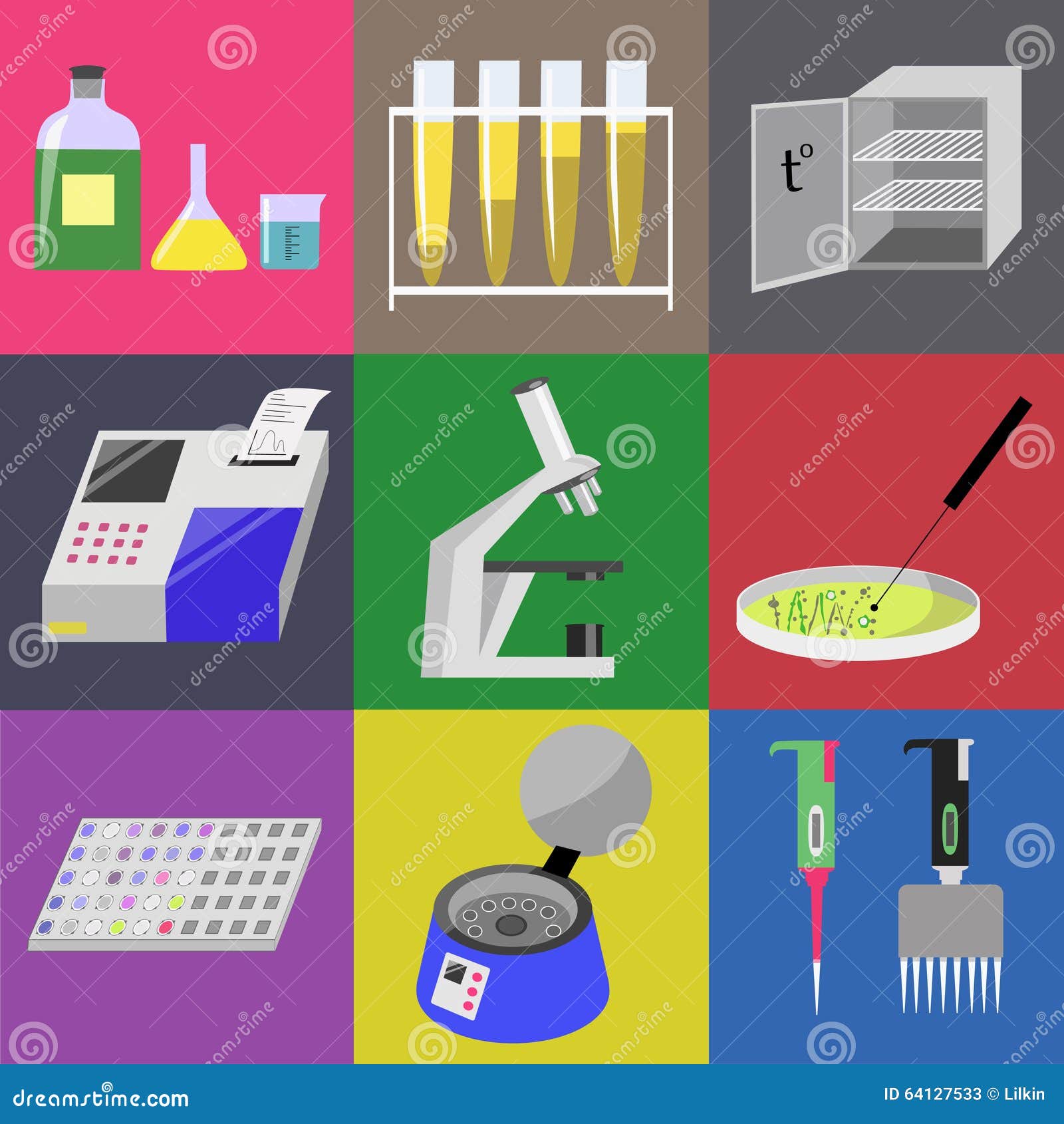 Microbiology Laboratory Isometric Poster Cartoon Vector | CartoonDealer ...
