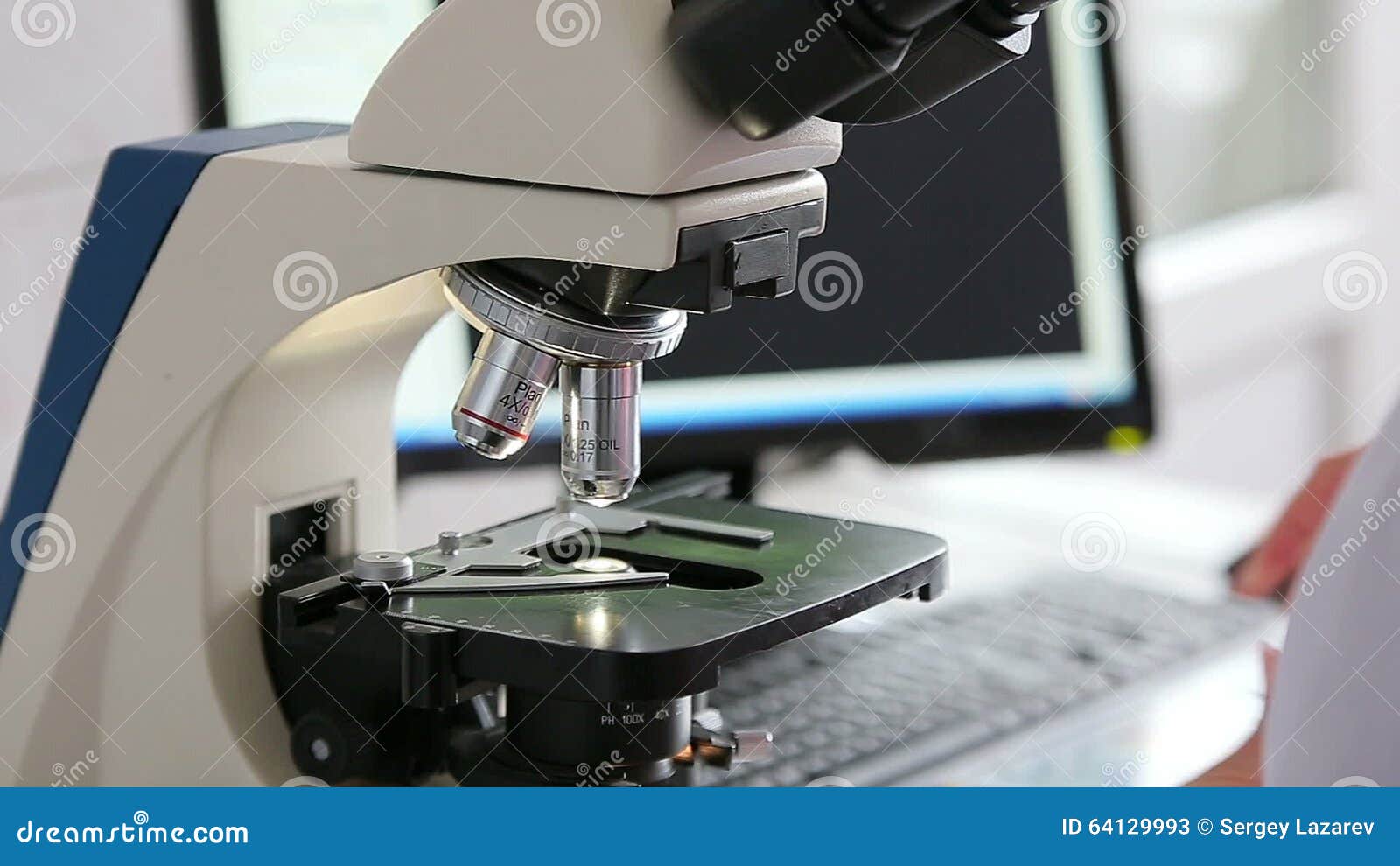 Microbiology Laboratory Work with Microscope Stock Video - Video of ...