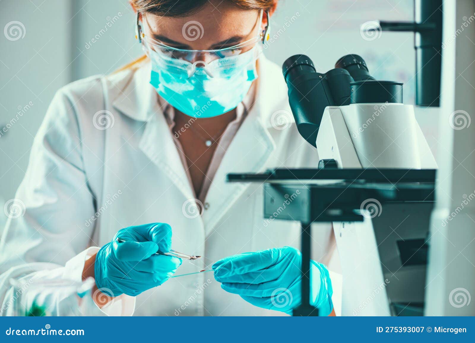 Microbiology Laboratory Work Stock Image - Image of beaker, medicine ...