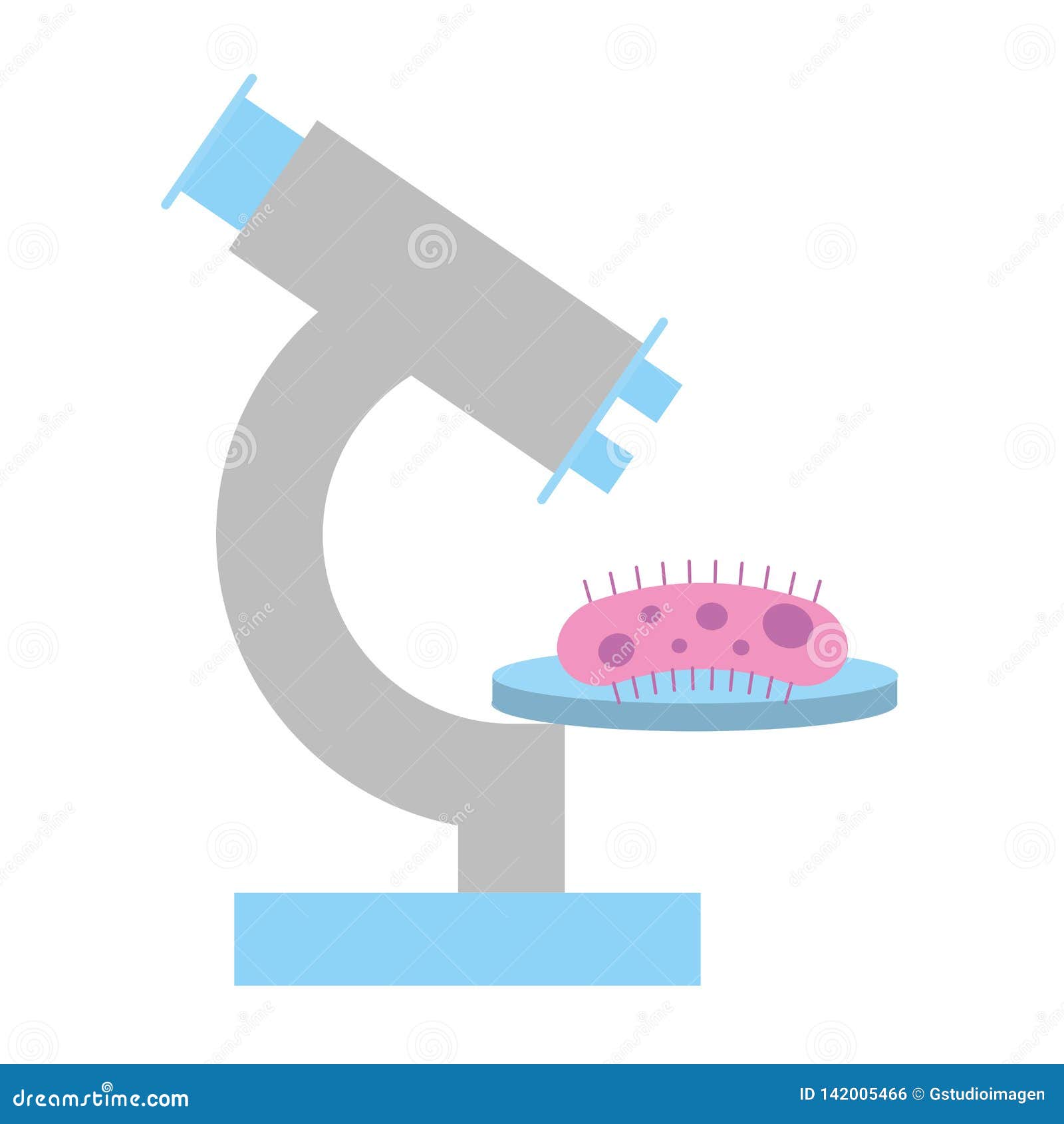 Microscope And Bacteria Cartoon Vector | CartoonDealer.com #79085039
