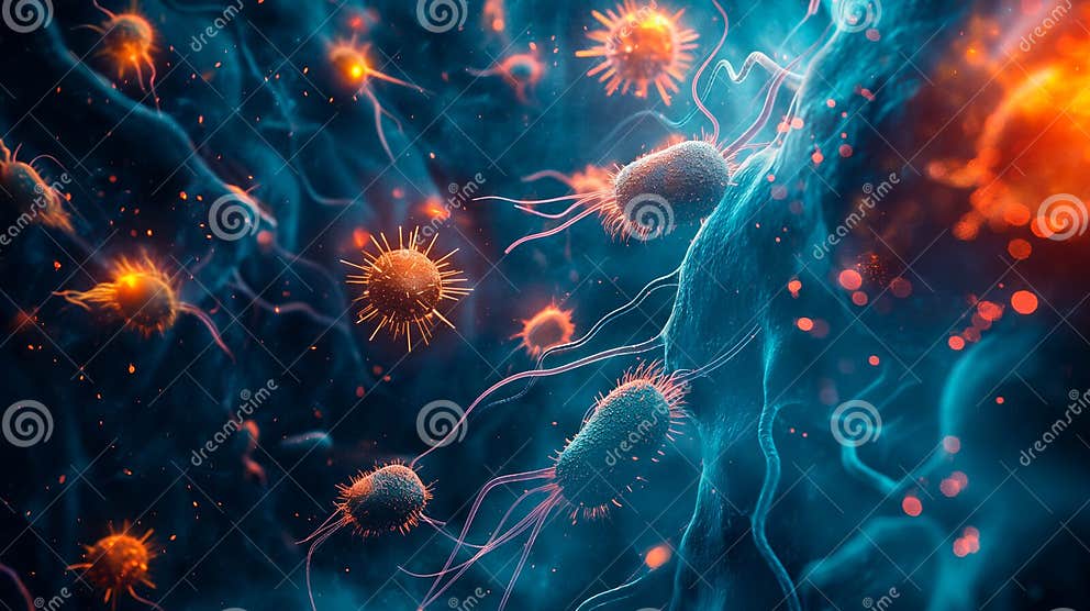 Microbiology.Microscope Bacteria. Herpes Simplex Virus Type One in the ...