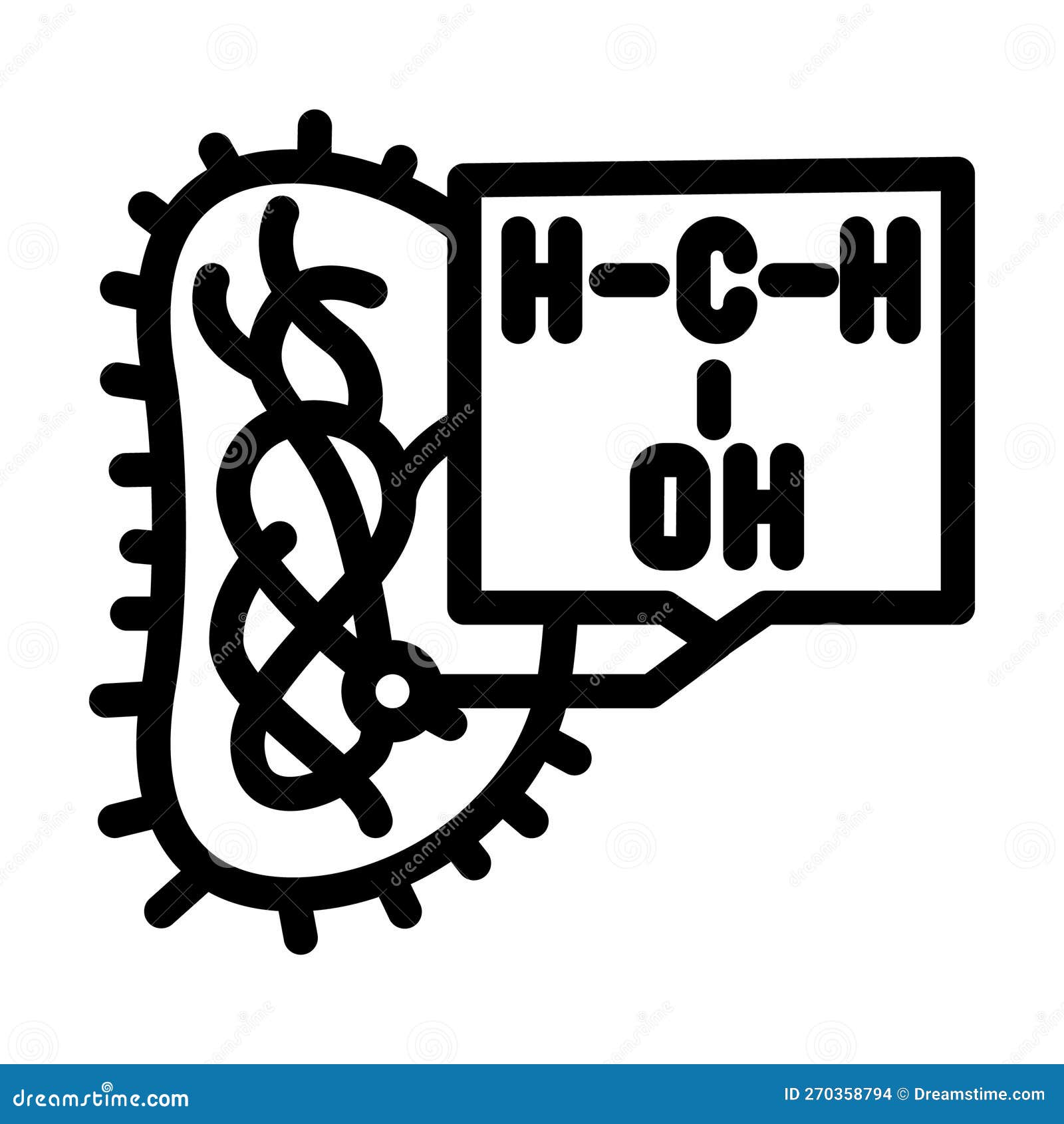 Microbiology Molecular Structure Line Icon Vector Illustration Stock ...
