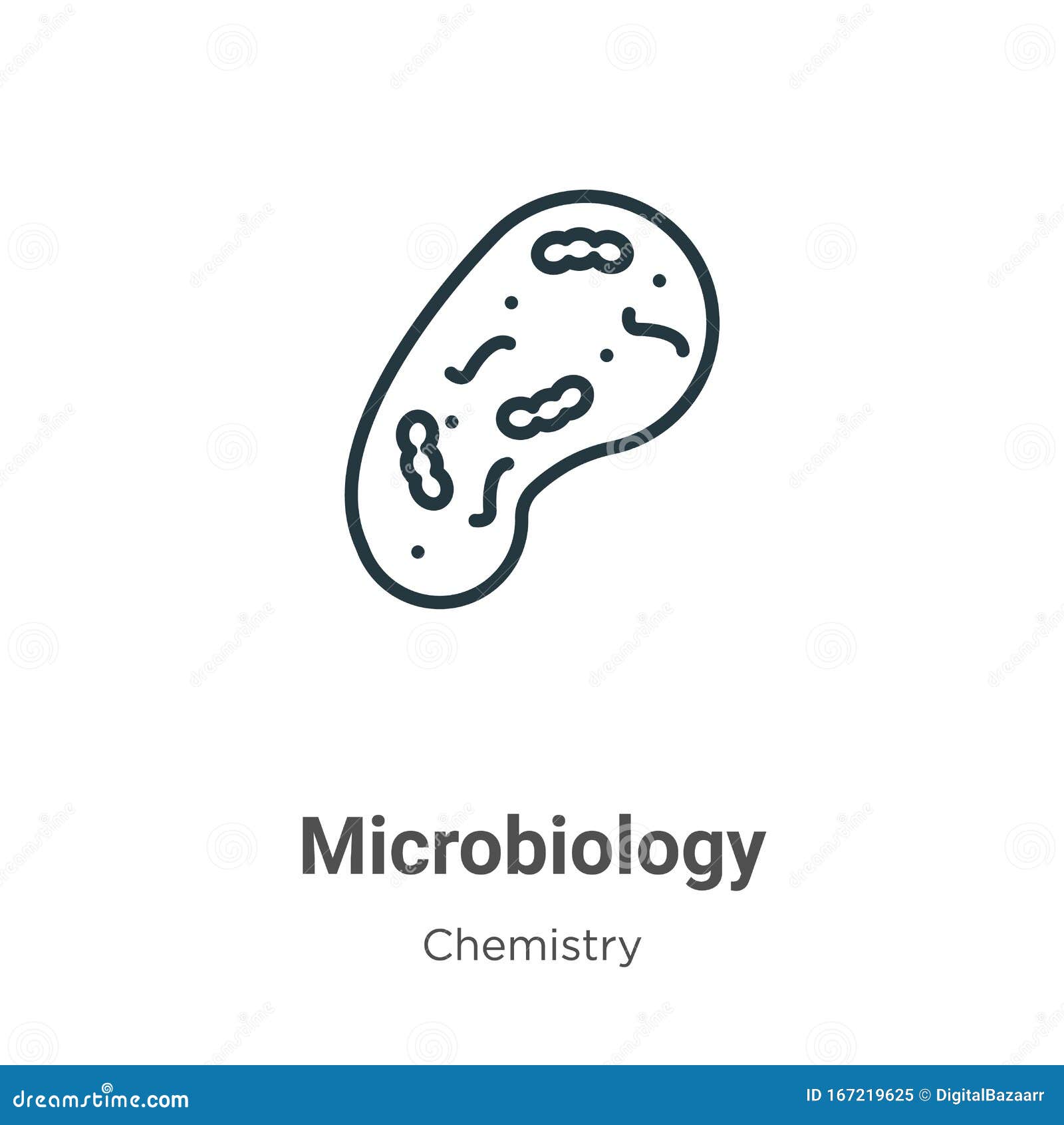 Microbiology Outline Logo. Bacterial Microorganism In A Circle Color ...