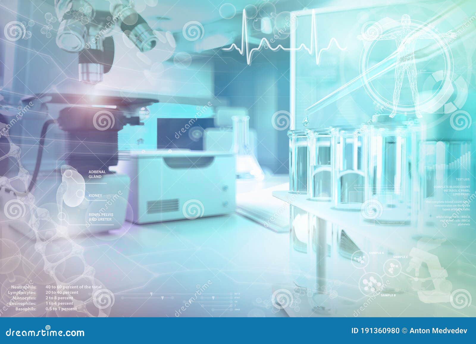 Microbiology Research Background or Texture - Proofs and Microscope in ...