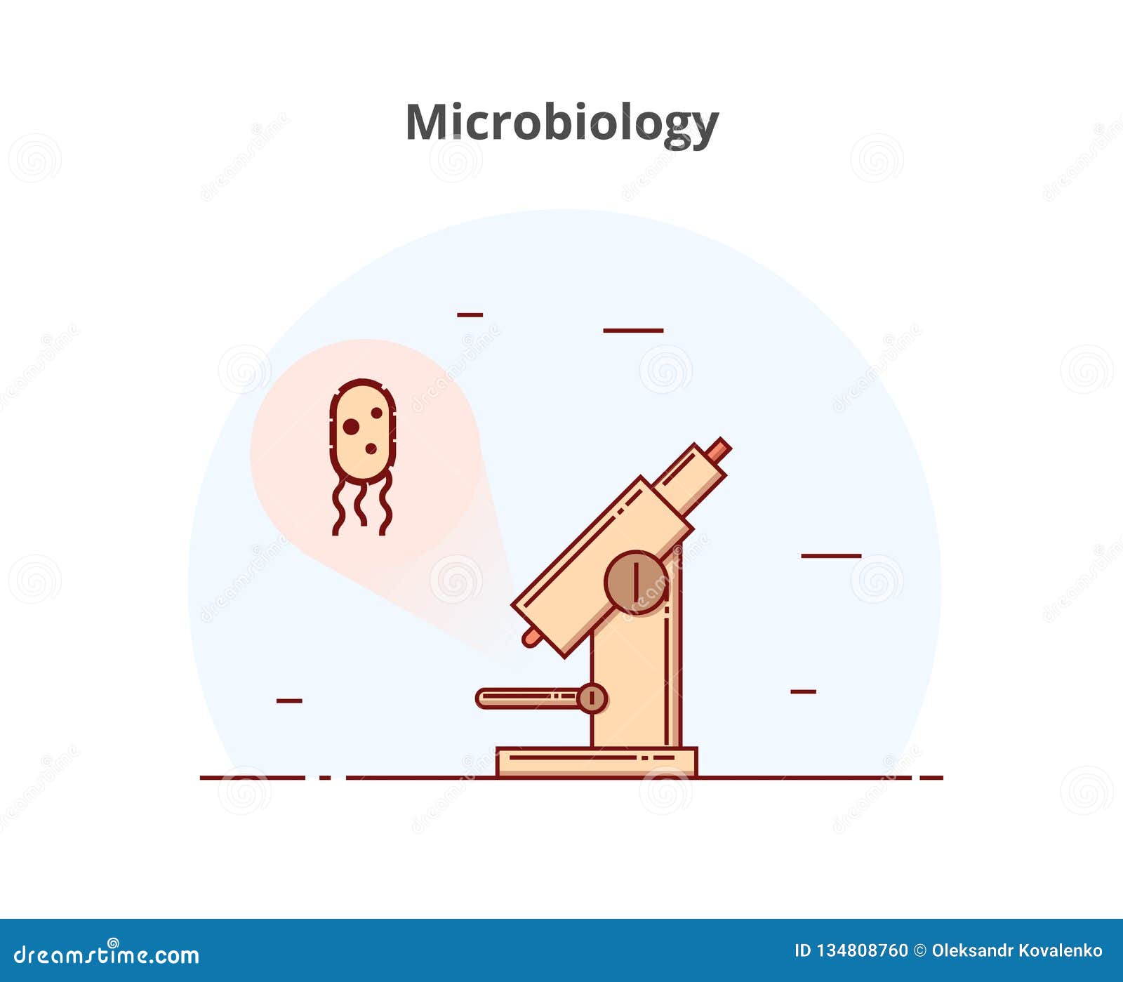 Microbiology Research. Illustration of the Microscope and Germ Stock ...