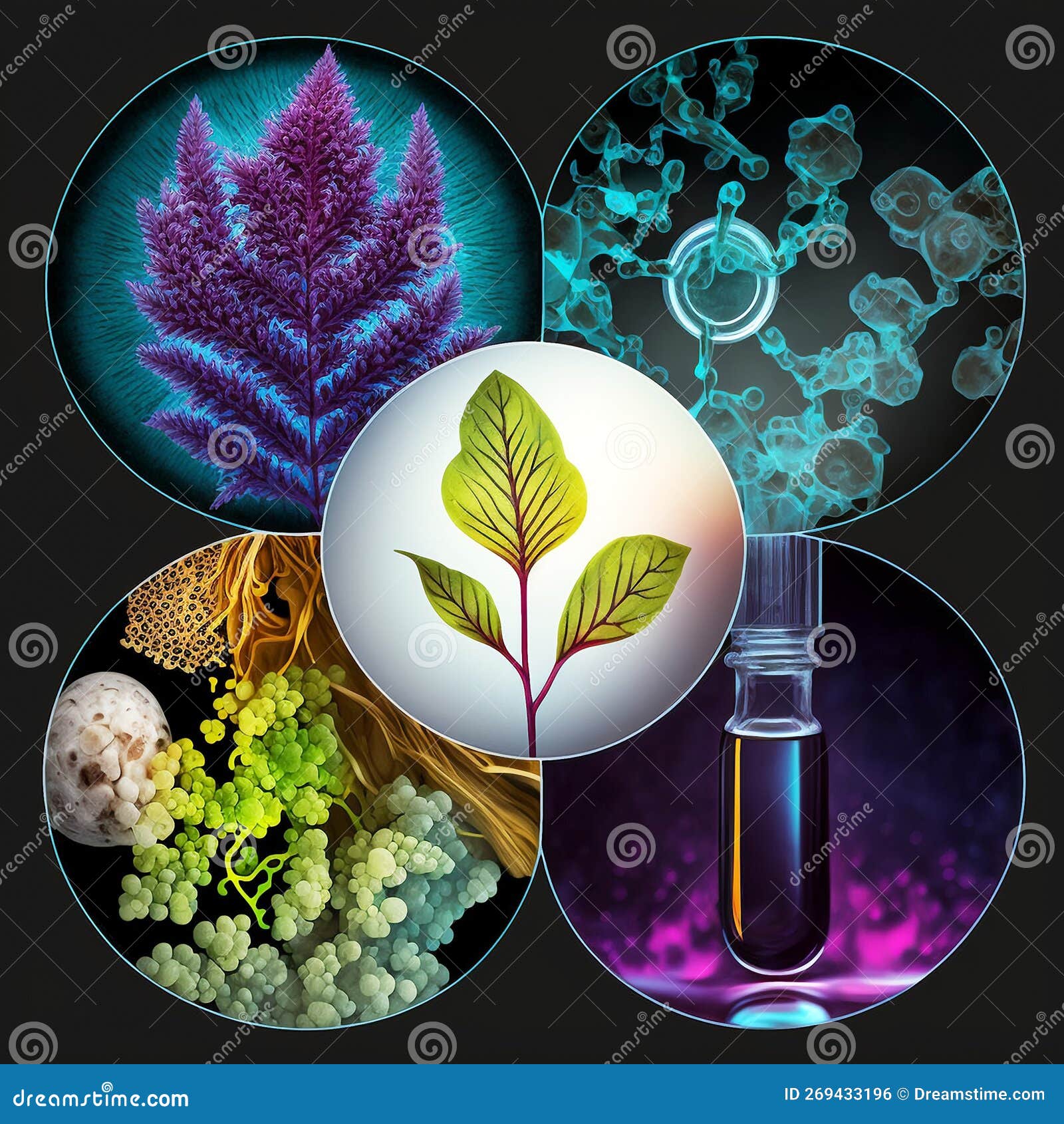 Microbiology Science Research, Concept Art Stock Illustration - Illustration of nature, bacteria ...