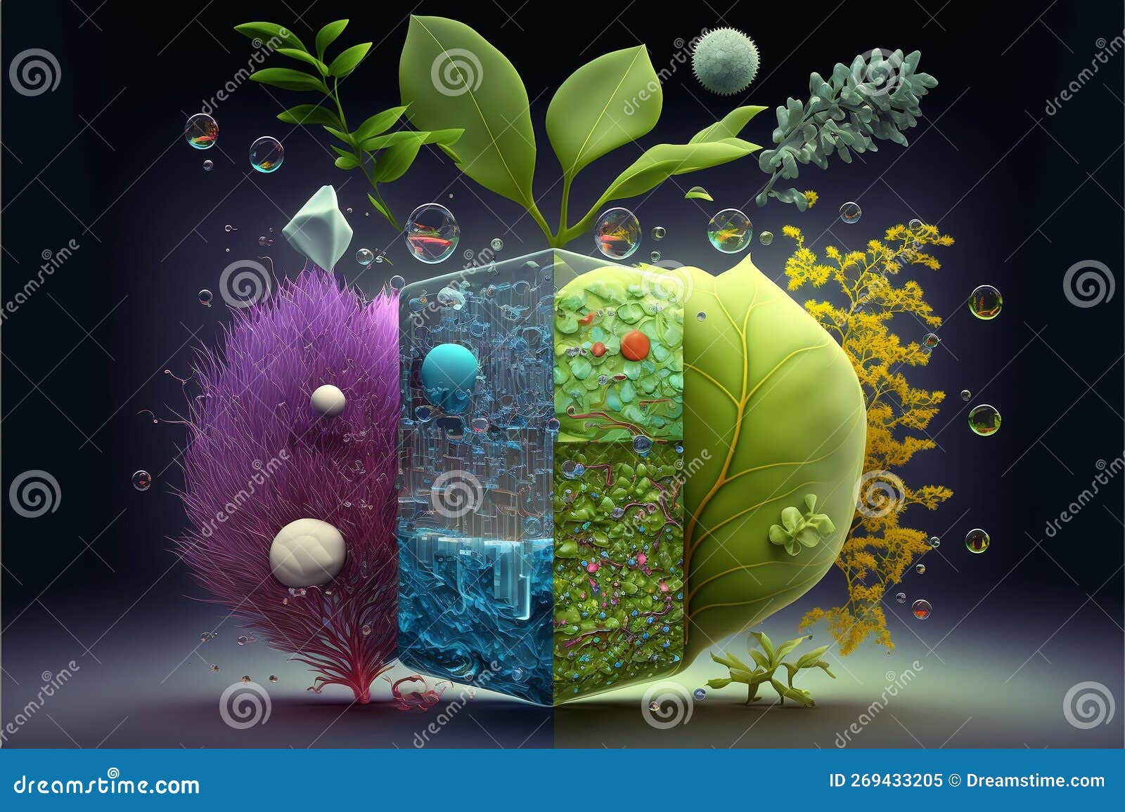 Microbiology Science Research, Concept Art Stock Illustration ...