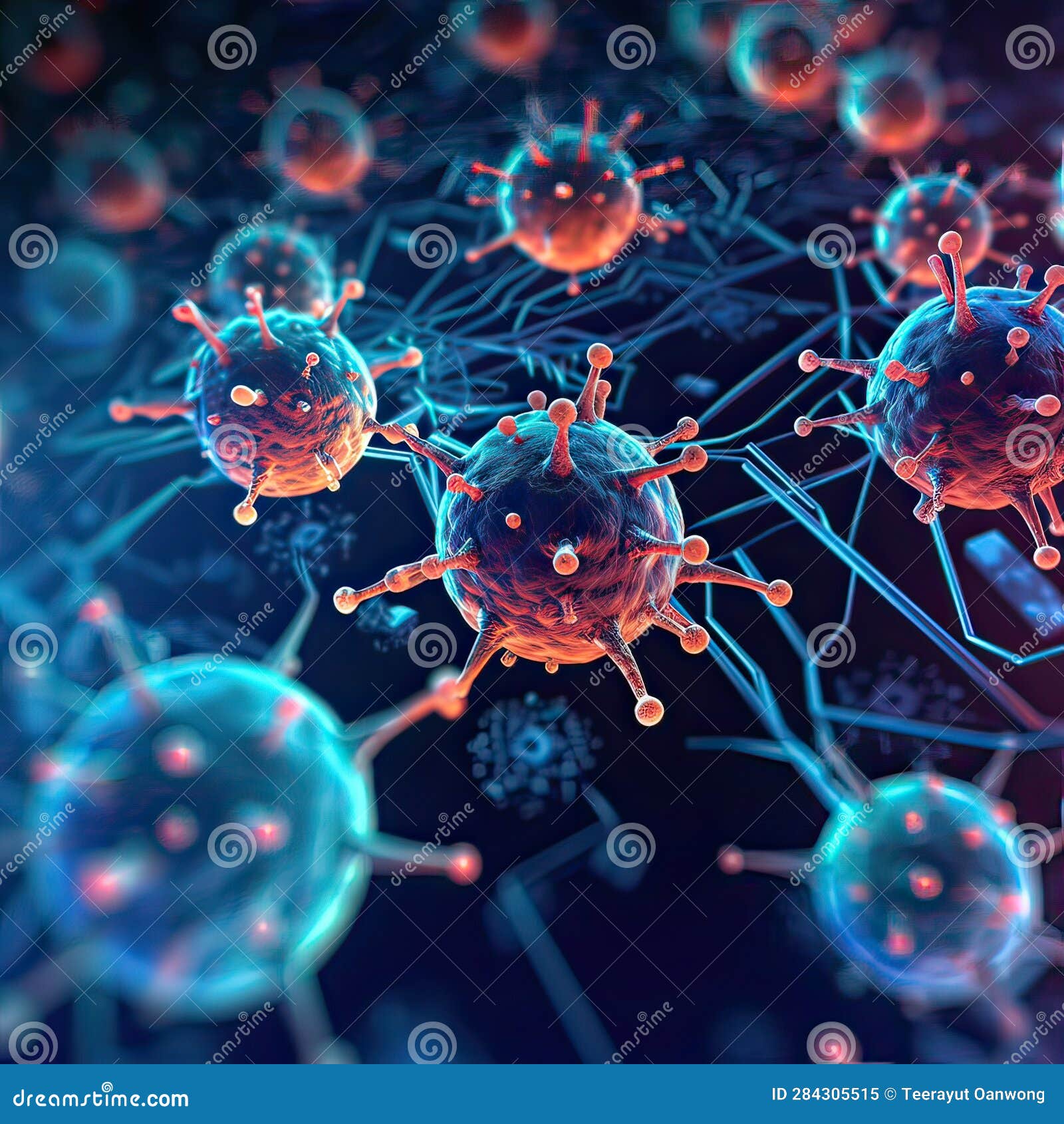 Spherical Bacteria Inside Bone Tissue Stock Illustration ...